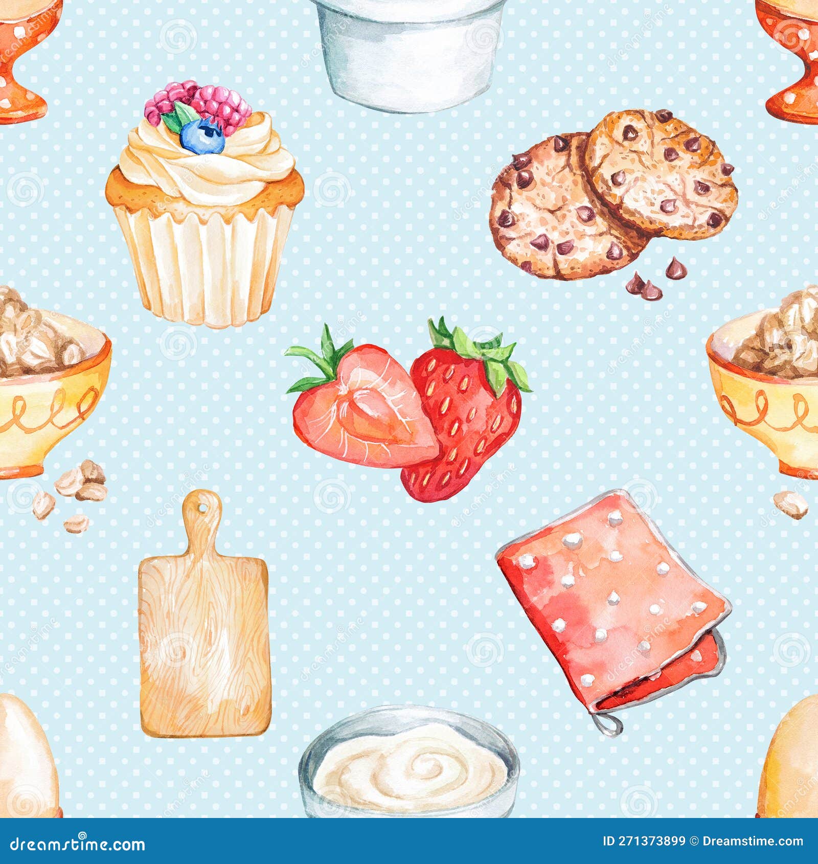 Seamless Repeating Pattern for Baking and Bakery Lovers Stock ...