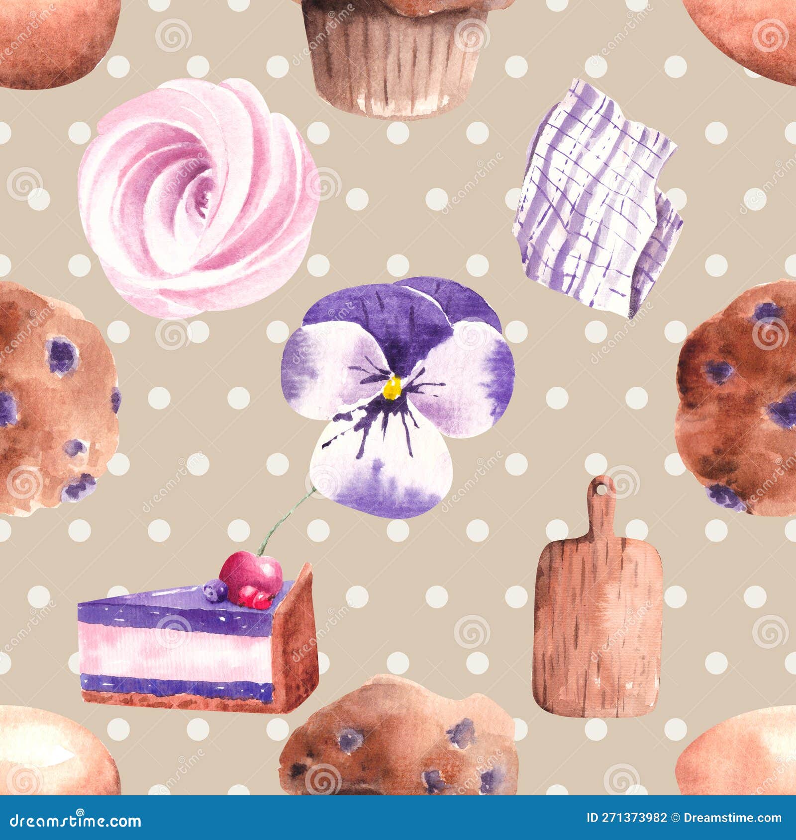 Seamless Repeating Pattern for Baking and Bakery Lovers Stock ...