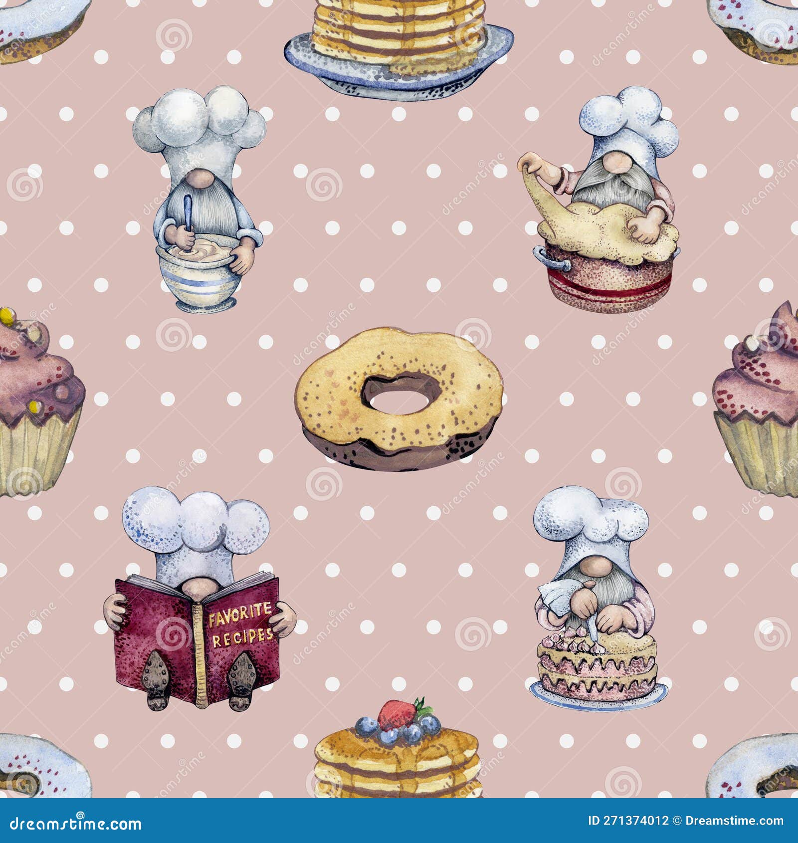 Seamless Repeating Pattern for Baking and Bakery Lovers Stock ...
