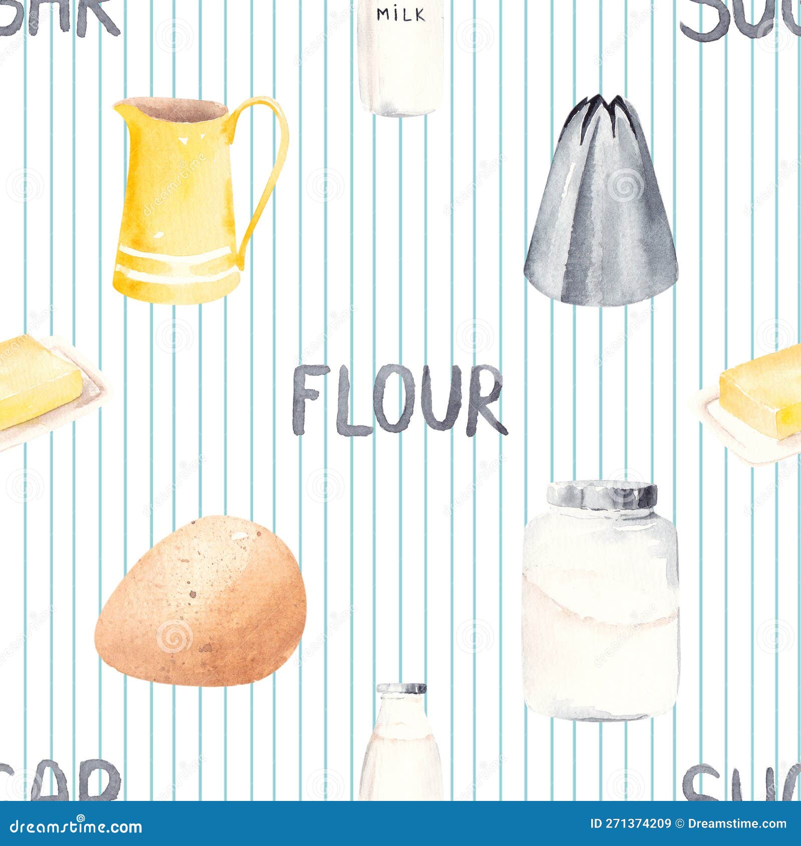 Seamless Repeating Pattern for Baking and Bakery Lovers Stock ...