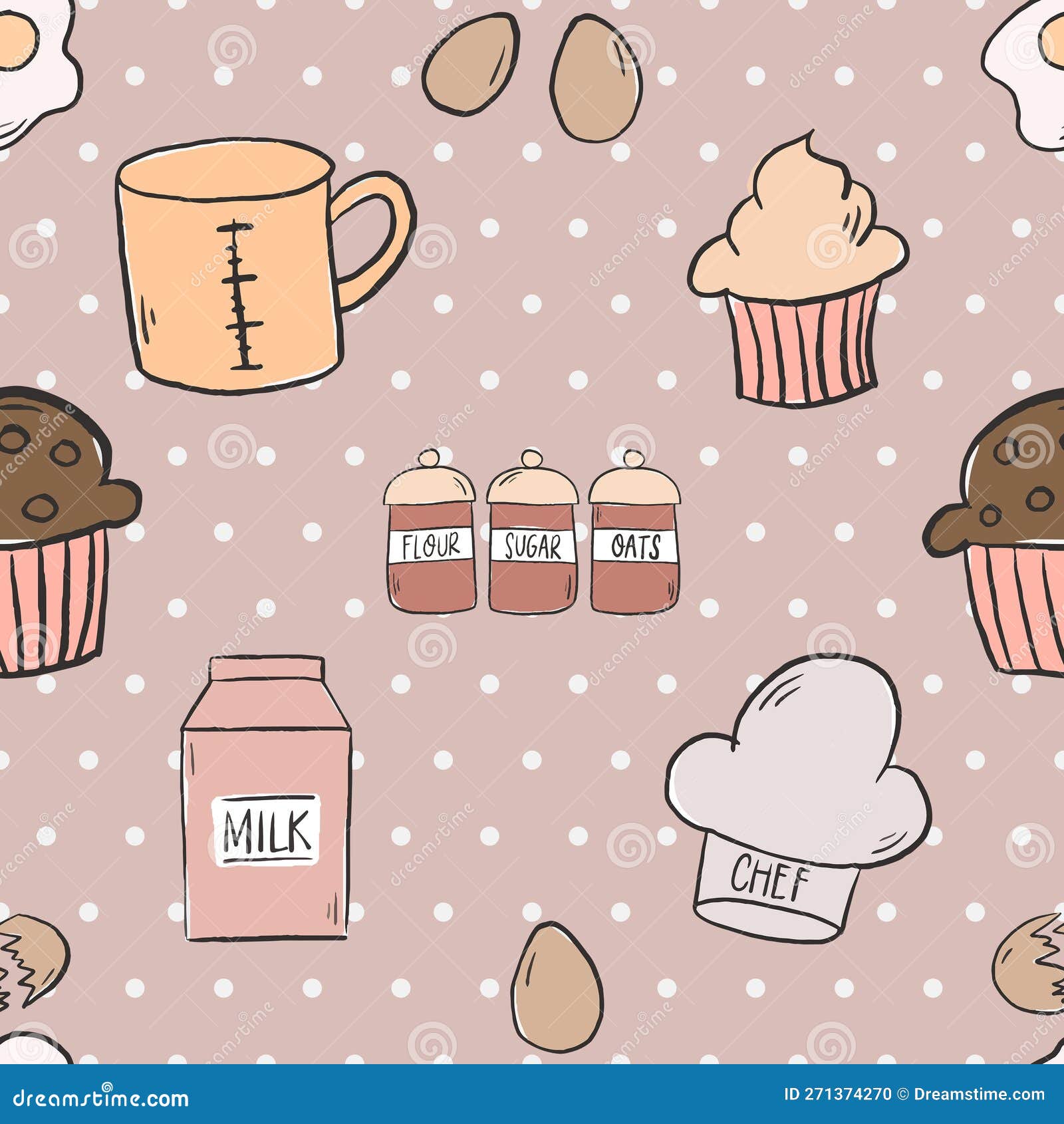 Seamless Repeating Pattern for Baking and Bakery Lovers Stock ...
