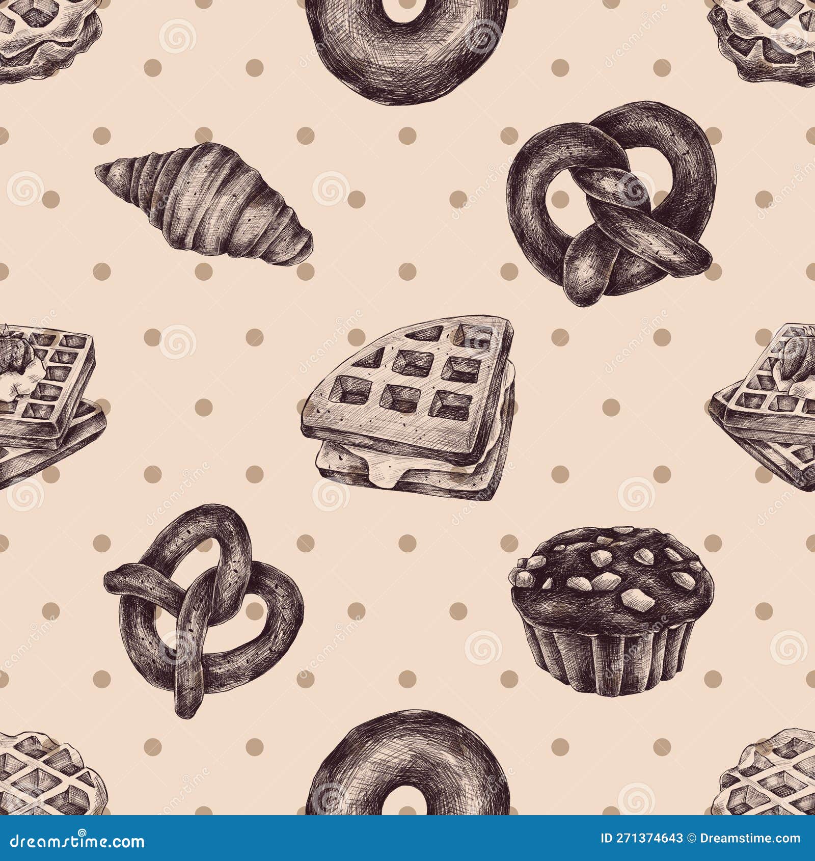 Seamless Repeating Pattern for Baking and Bakery Lovers Stock ...