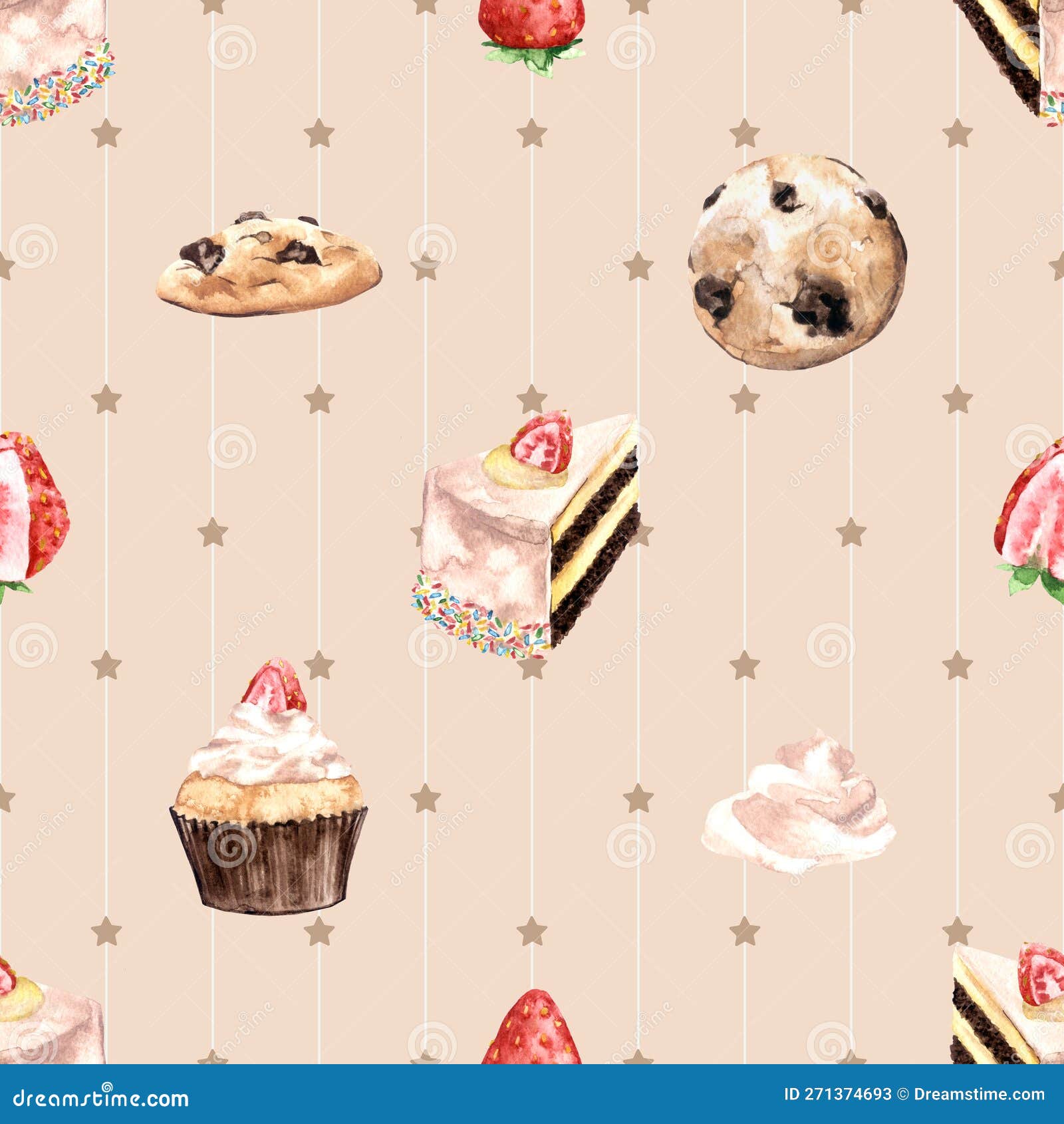 Seamless Repeating Pattern for Baking and Bakery Lovers Stock ...