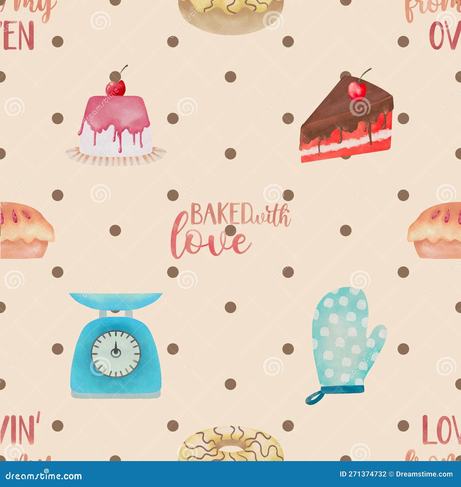 Seamless Repeating Pattern for Baking and Bakery Lovers Stock ...