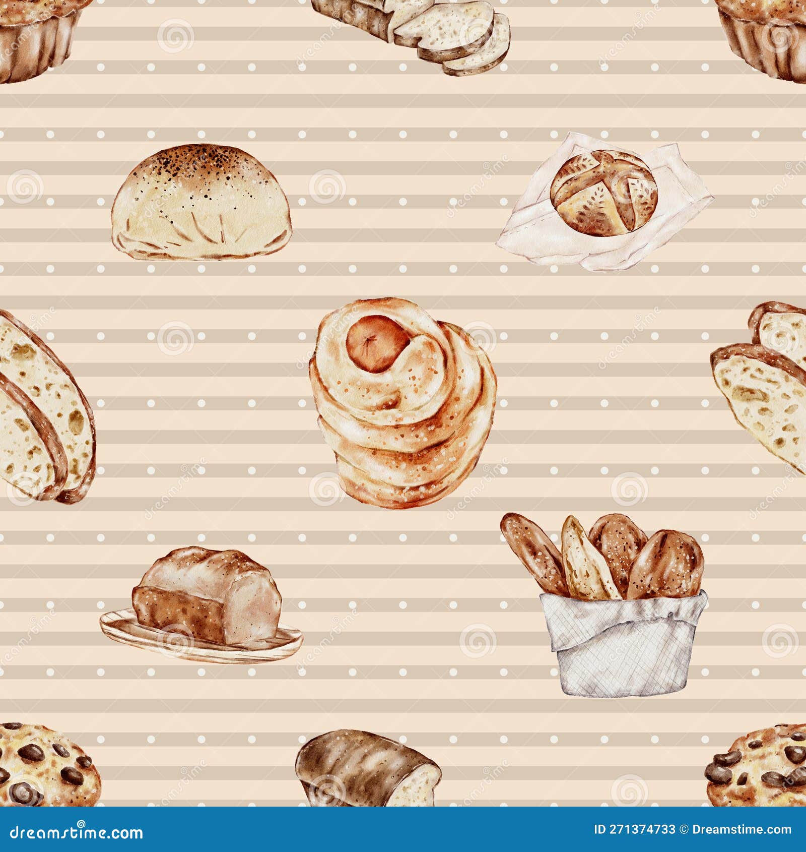 Seamless Repeating Pattern for Baking and Bakery Lovers Stock ...