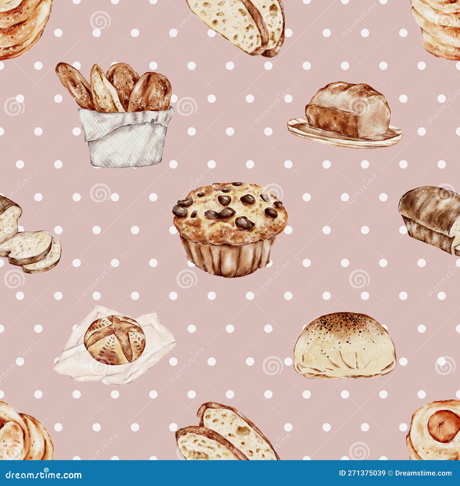 Seamless Repeating Pattern for Baking and Bakery Lovers Stock ...