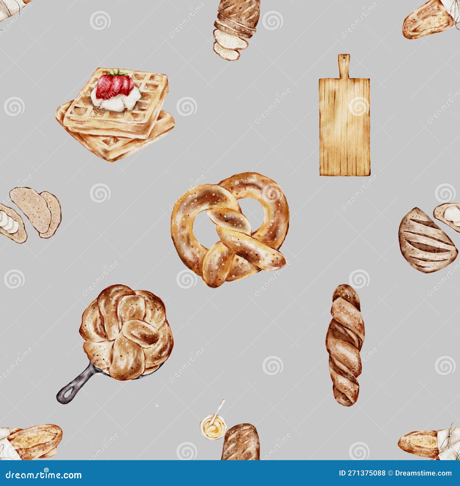 Seamless Repeating Pattern for Baking and Bakery Lovers Stock ...