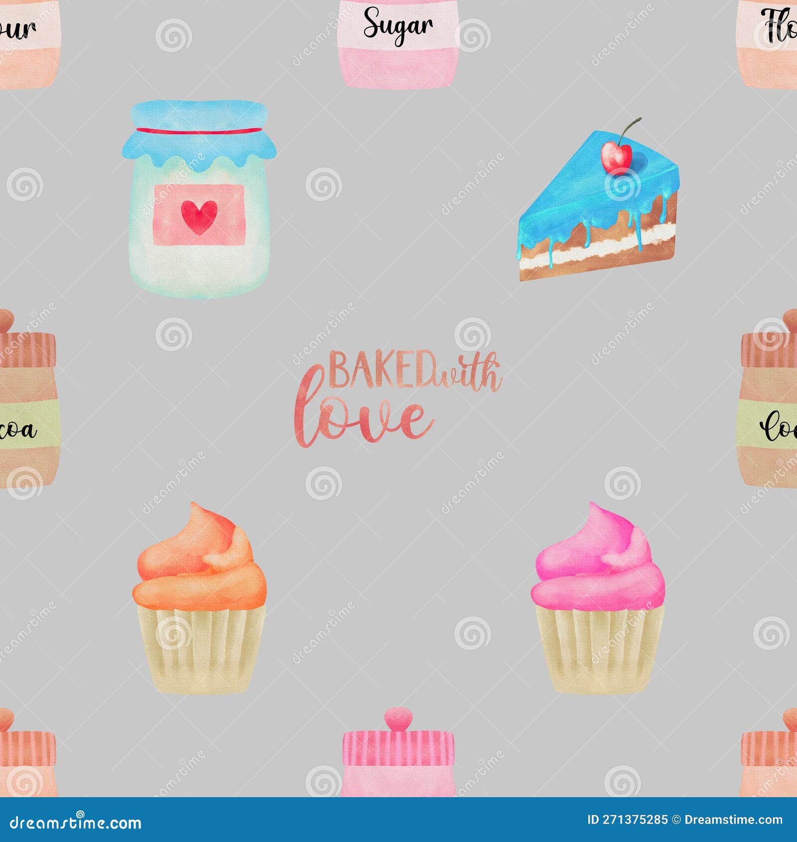 Seamless Repeating Pattern for Baking and Bakery Lovers Stock ...