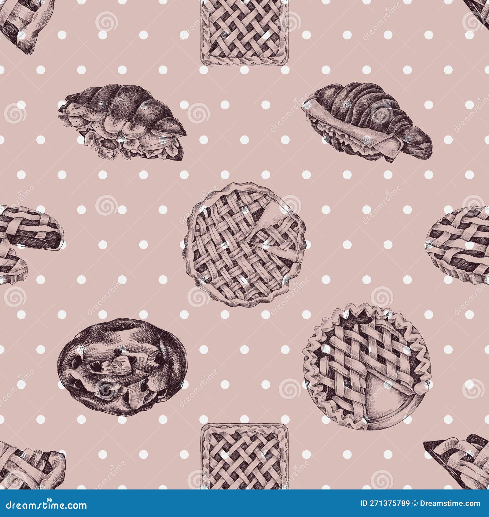 Seamless Repeating Pattern for Baking and Bakery Lovers Stock ...
