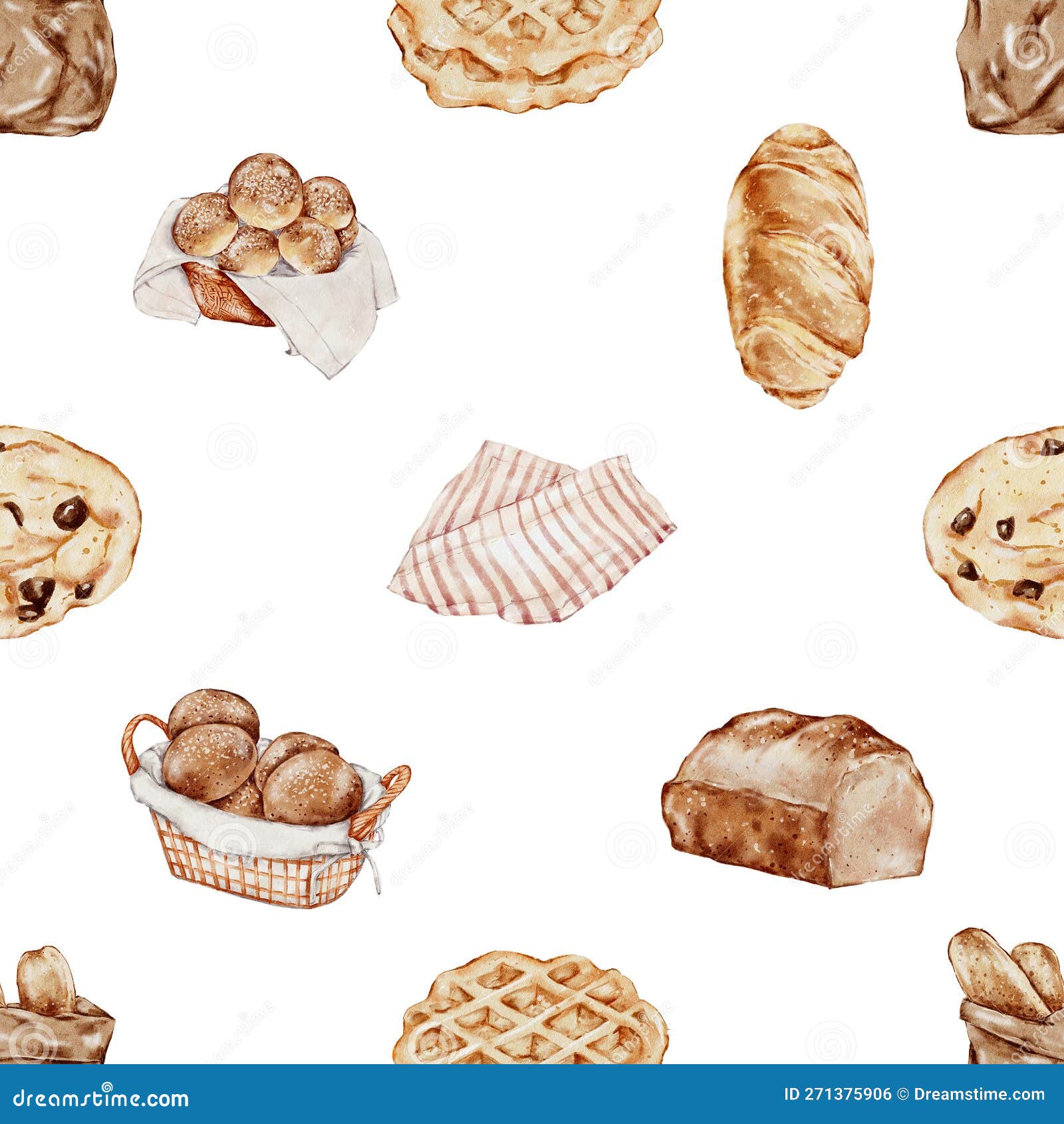 Seamless Repeating Pattern for Baking and Bakery Lovers Stock ...