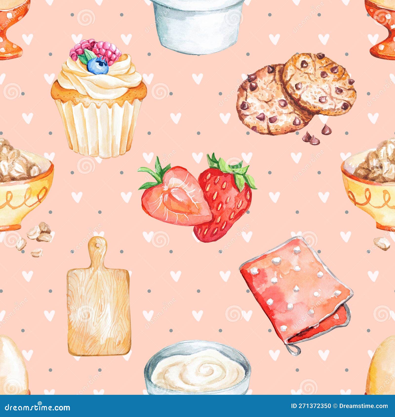 Seamless Repeating Pattern for Baking and Bakery Lovers Stock ...