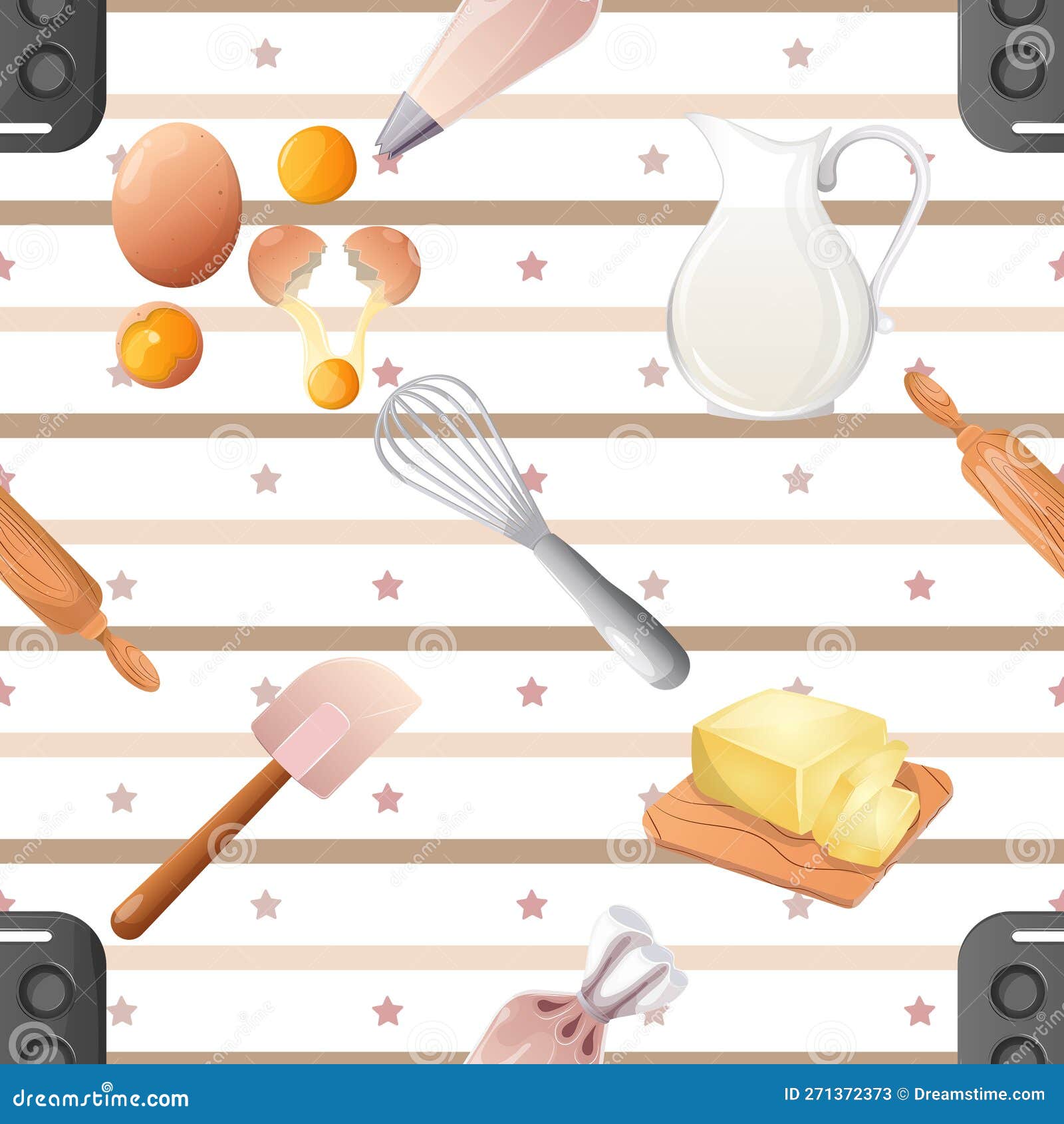 Seamless Repeating Pattern for Baking and Bakery Lovers Stock ...