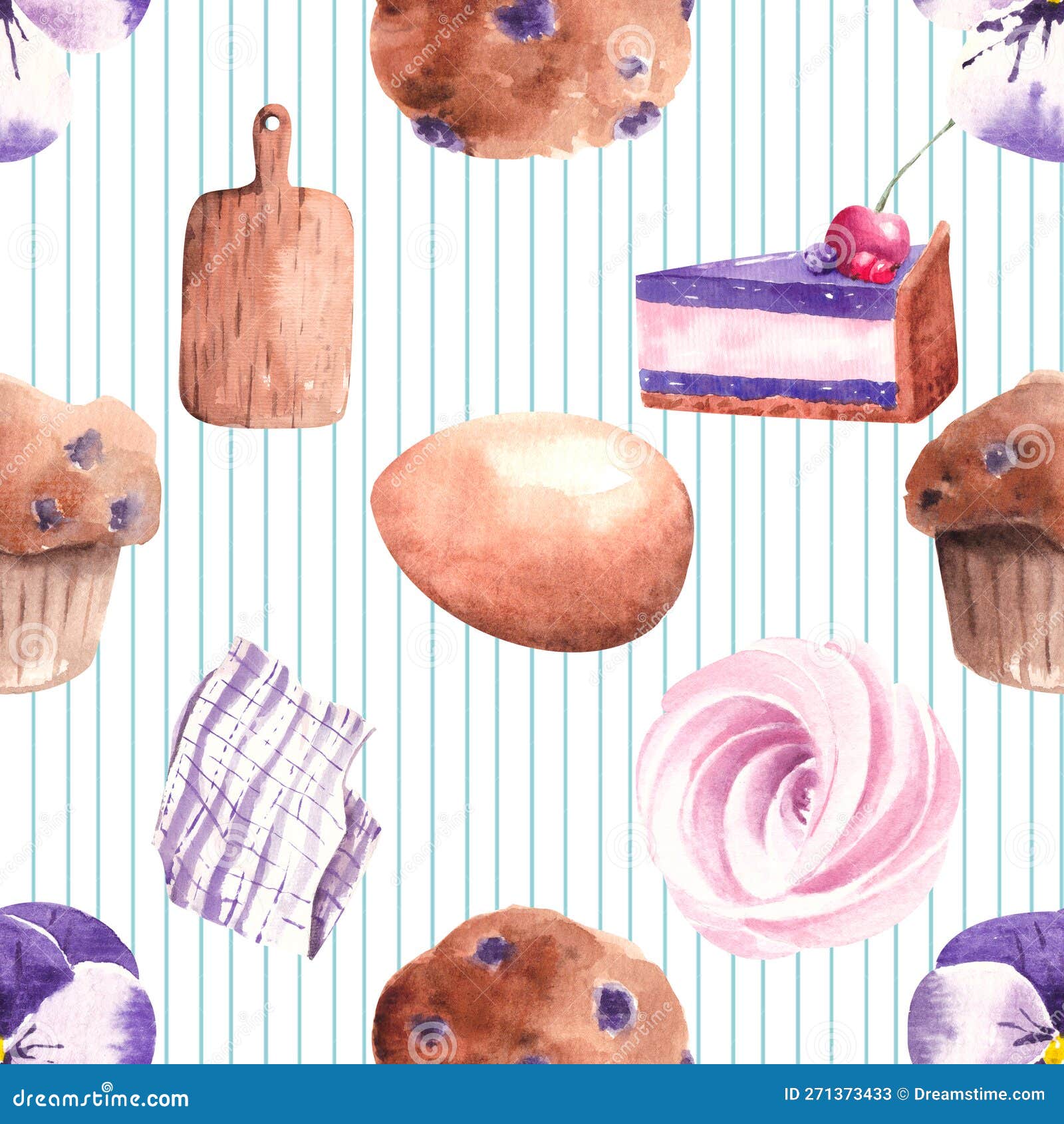 Seamless Repeating Pattern for Baking and Bakery Lovers Stock ...