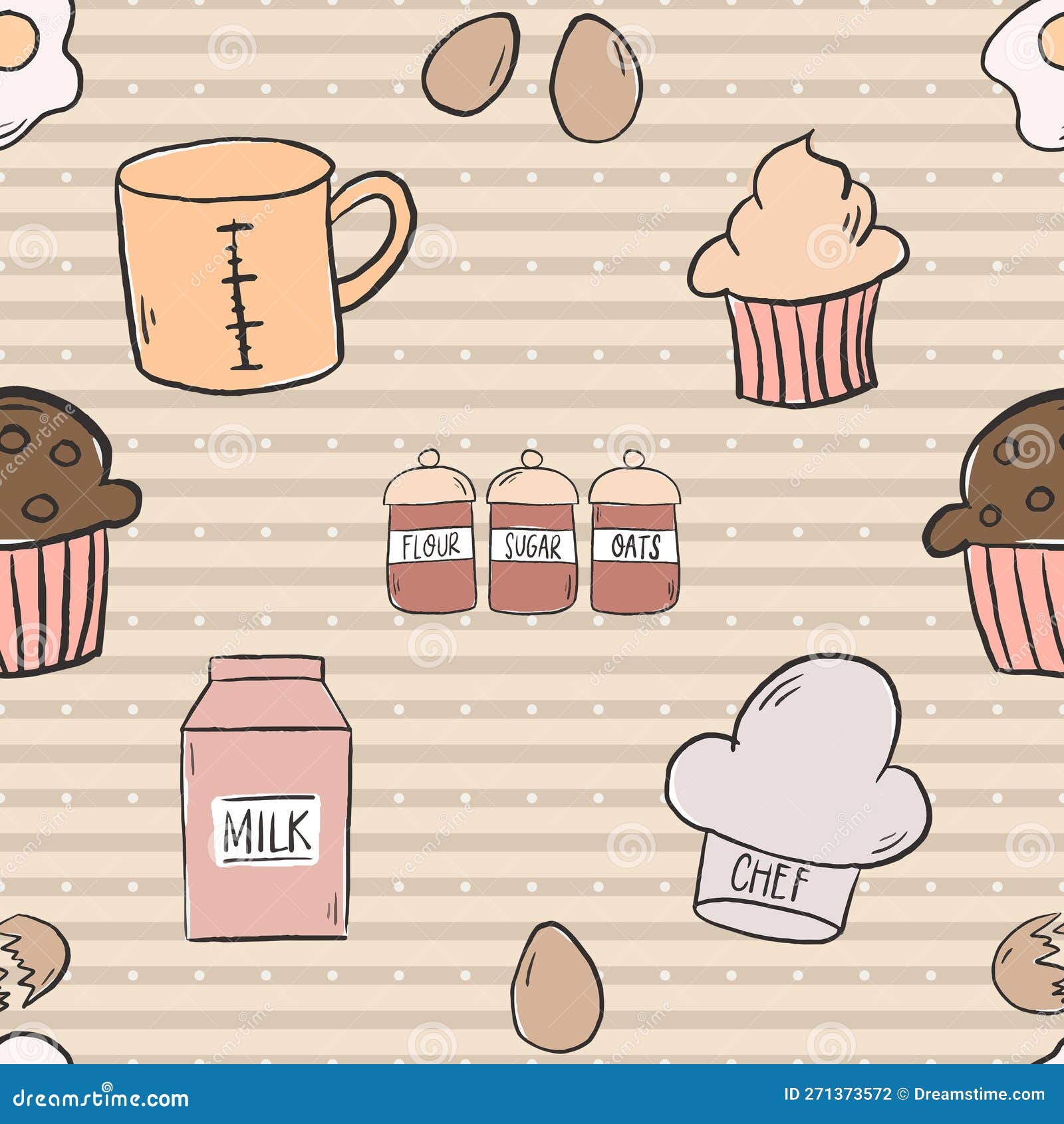 Seamless Repeating Pattern for Baking and Bakery Lovers Stock ...