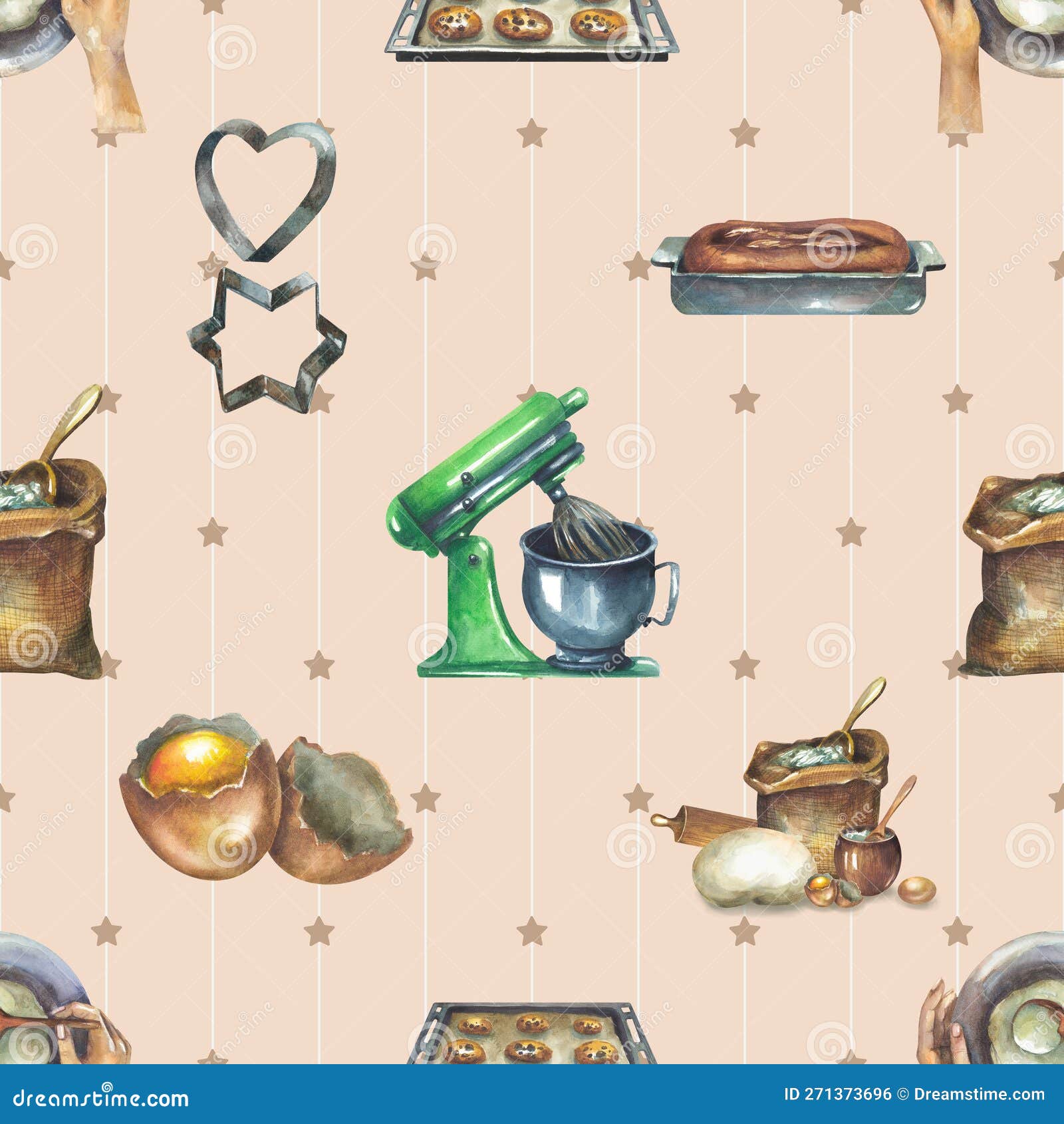 Seamless Repeating Pattern for Baking and Bakery Lovers Stock ...