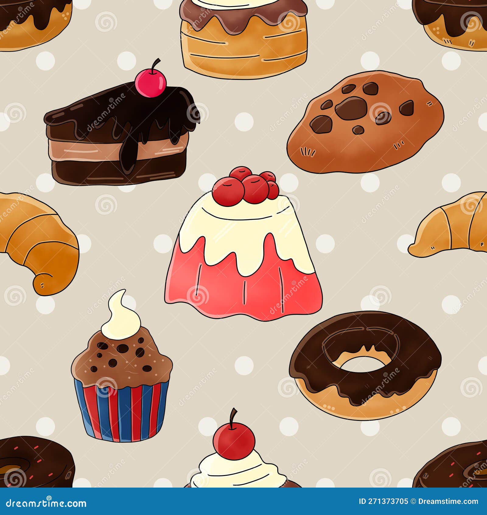 Seamless Repeating Pattern for Baking and Bakery Lovers Stock ...
