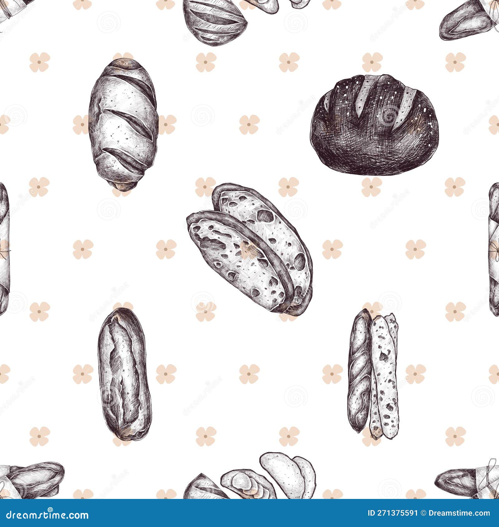 Seamless Repeating Pattern for Baking and Bakery Lovers Stock ...