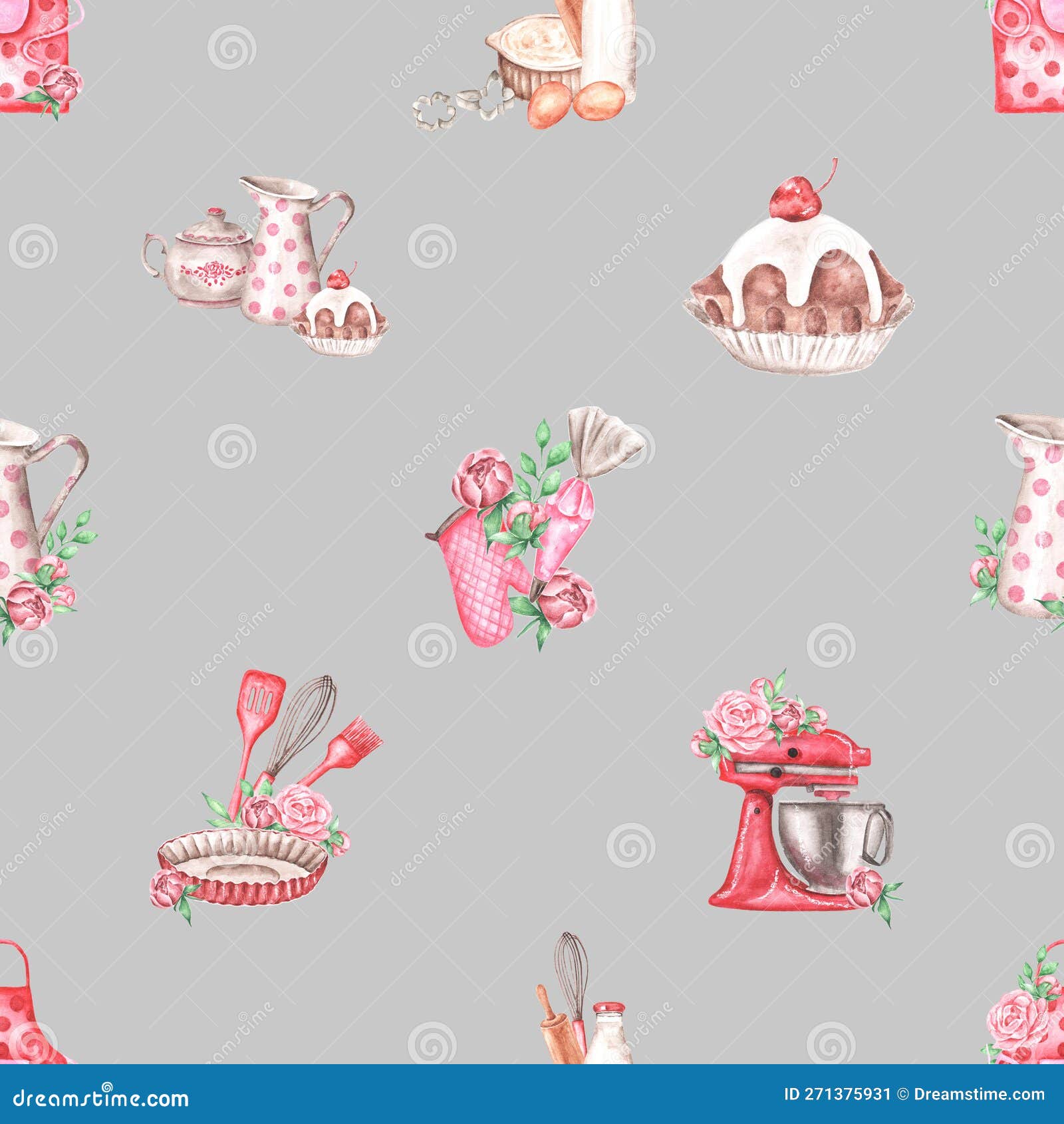 Seamless Repeating Pattern for Baking and Bakery Lovers Stock ...