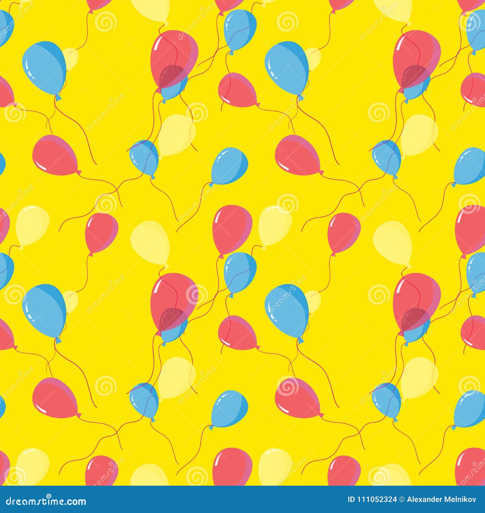Seamless Repeating Pattern of Balloons Stock Vector - Illustration of ...