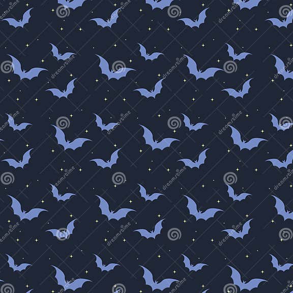 Seamless Repeating Pattern of Bats with Stars. Stock Illustration ...
