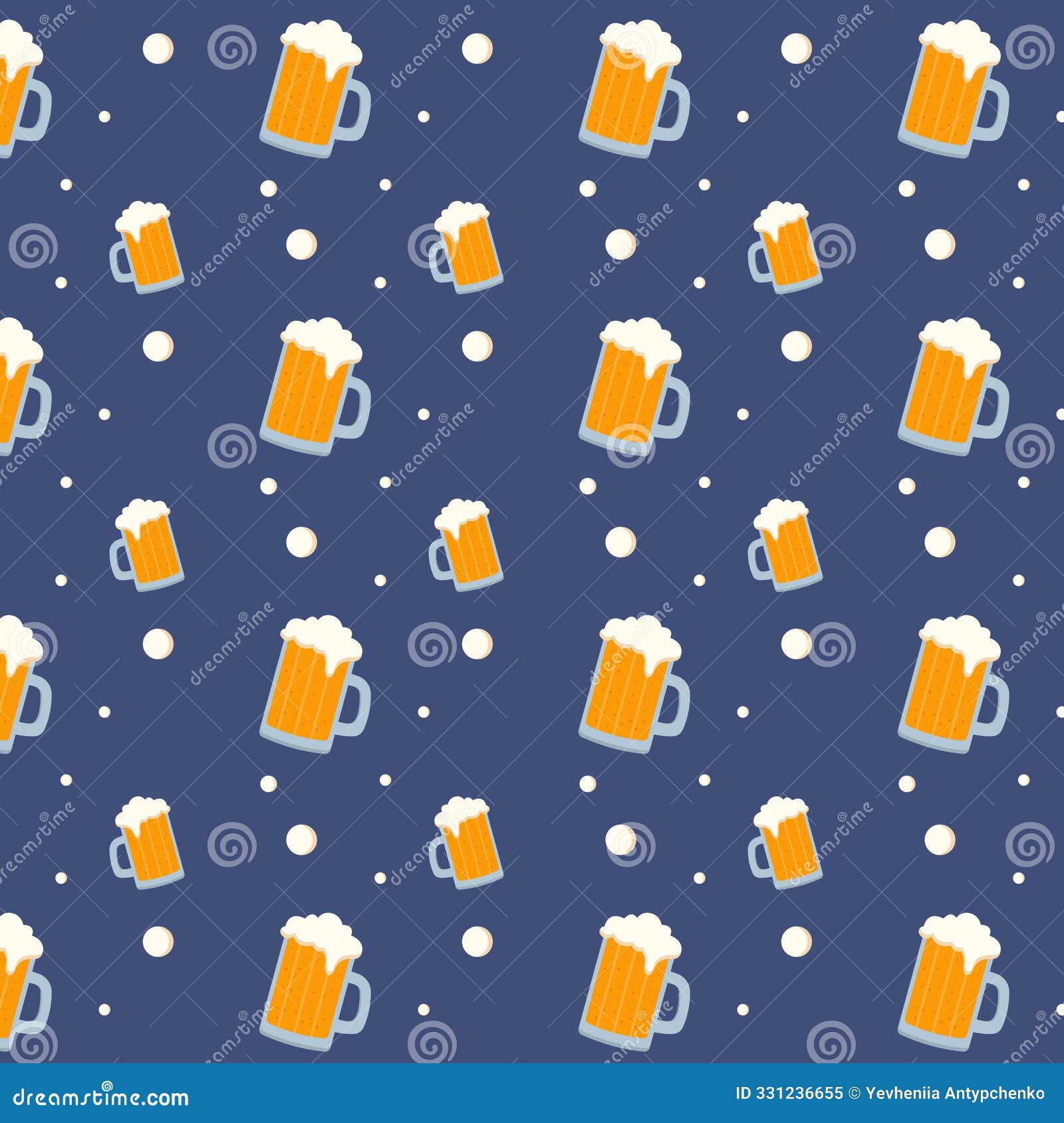 Seamless Repeating Pattern of Beer Mugs. Stock Illustration ...