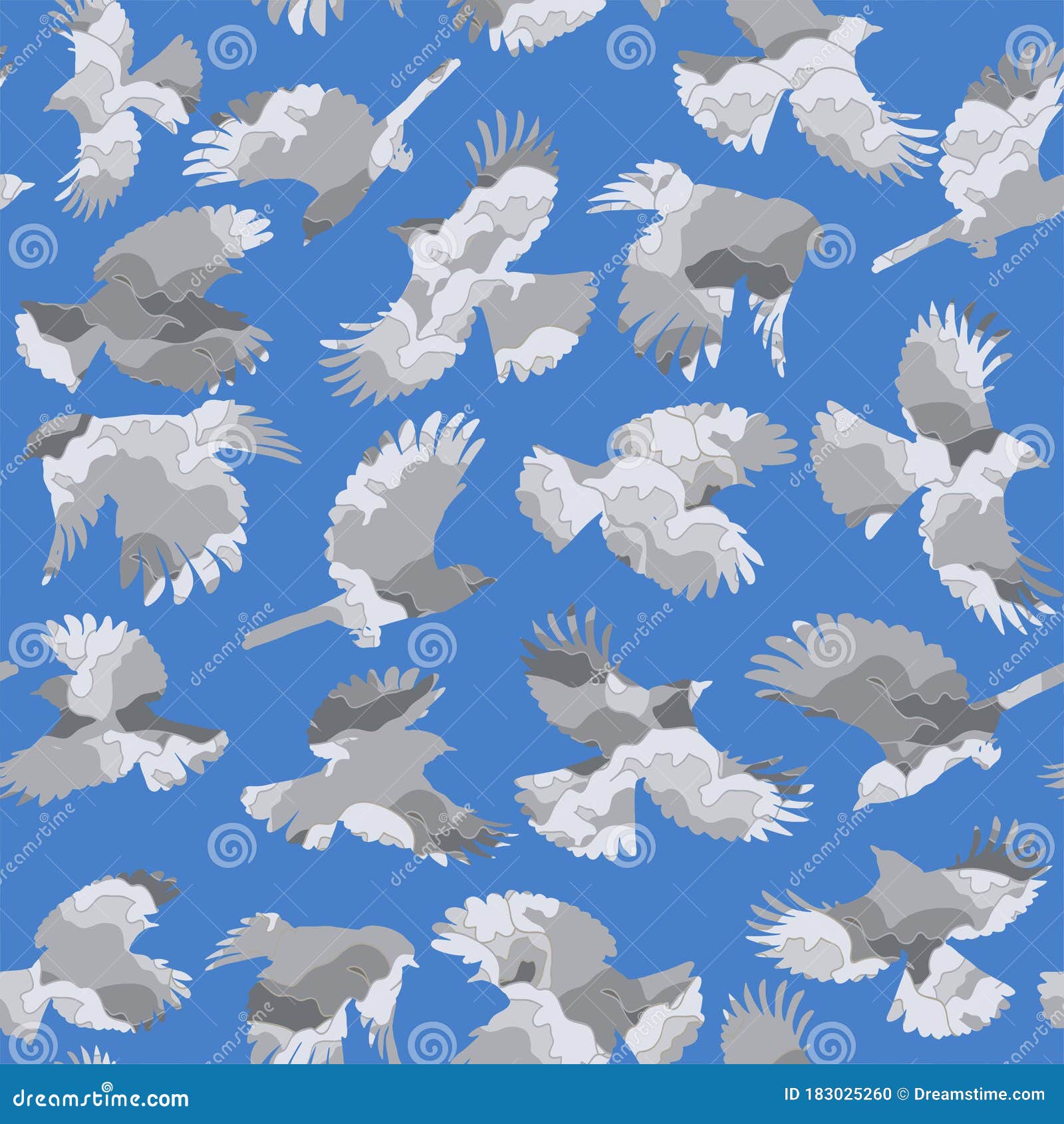 Seamless Repeating Pattern of Birds Stock Illustration - Illustration ...