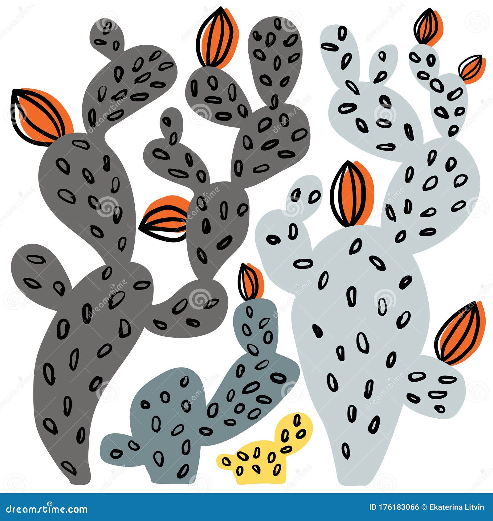 Seamless Repeating Pattern with Cactus Stock Vector - Illustration of ...