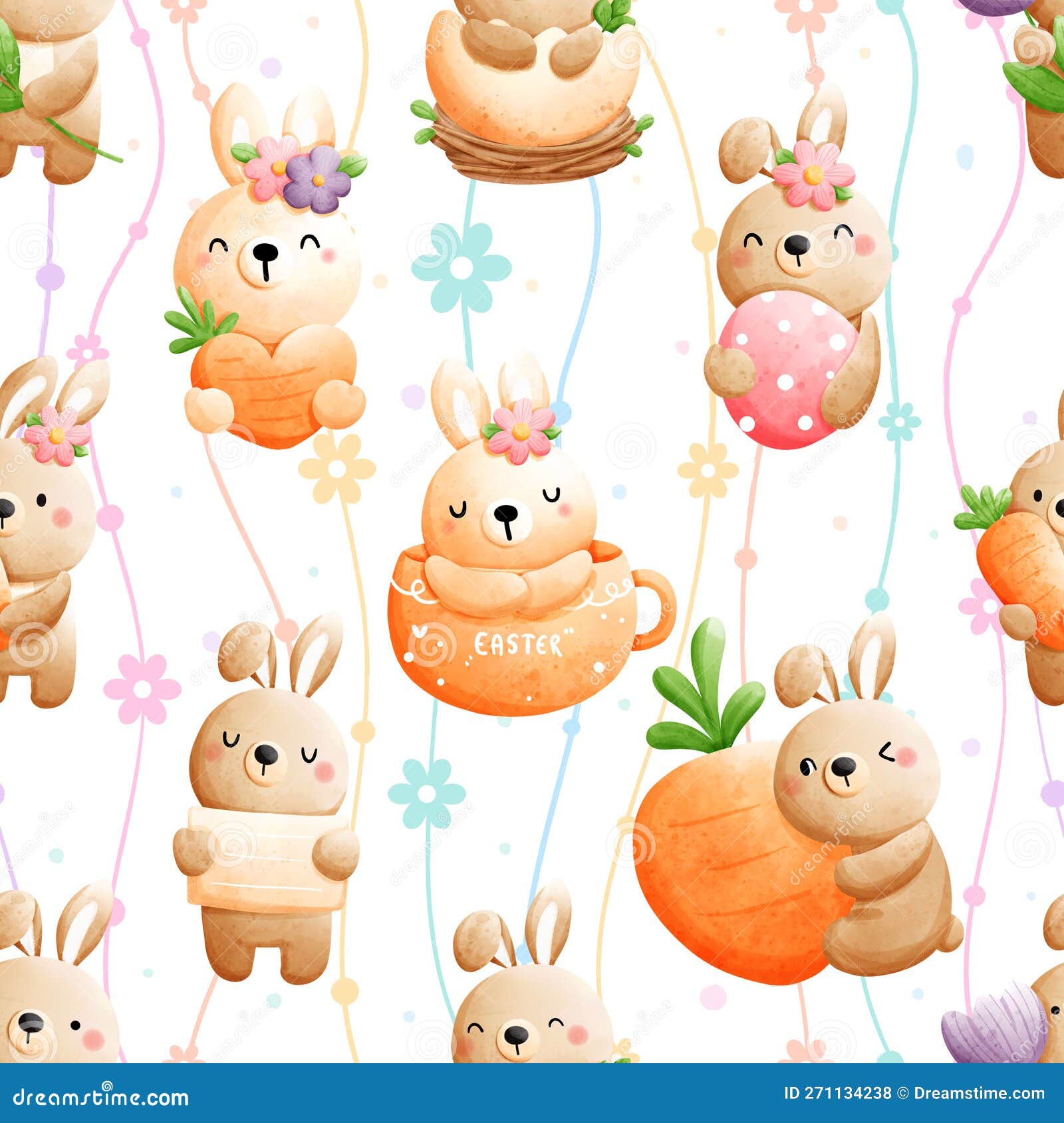 Seamless Repeating Pattern Celebrating Festive Easter during Spring ...