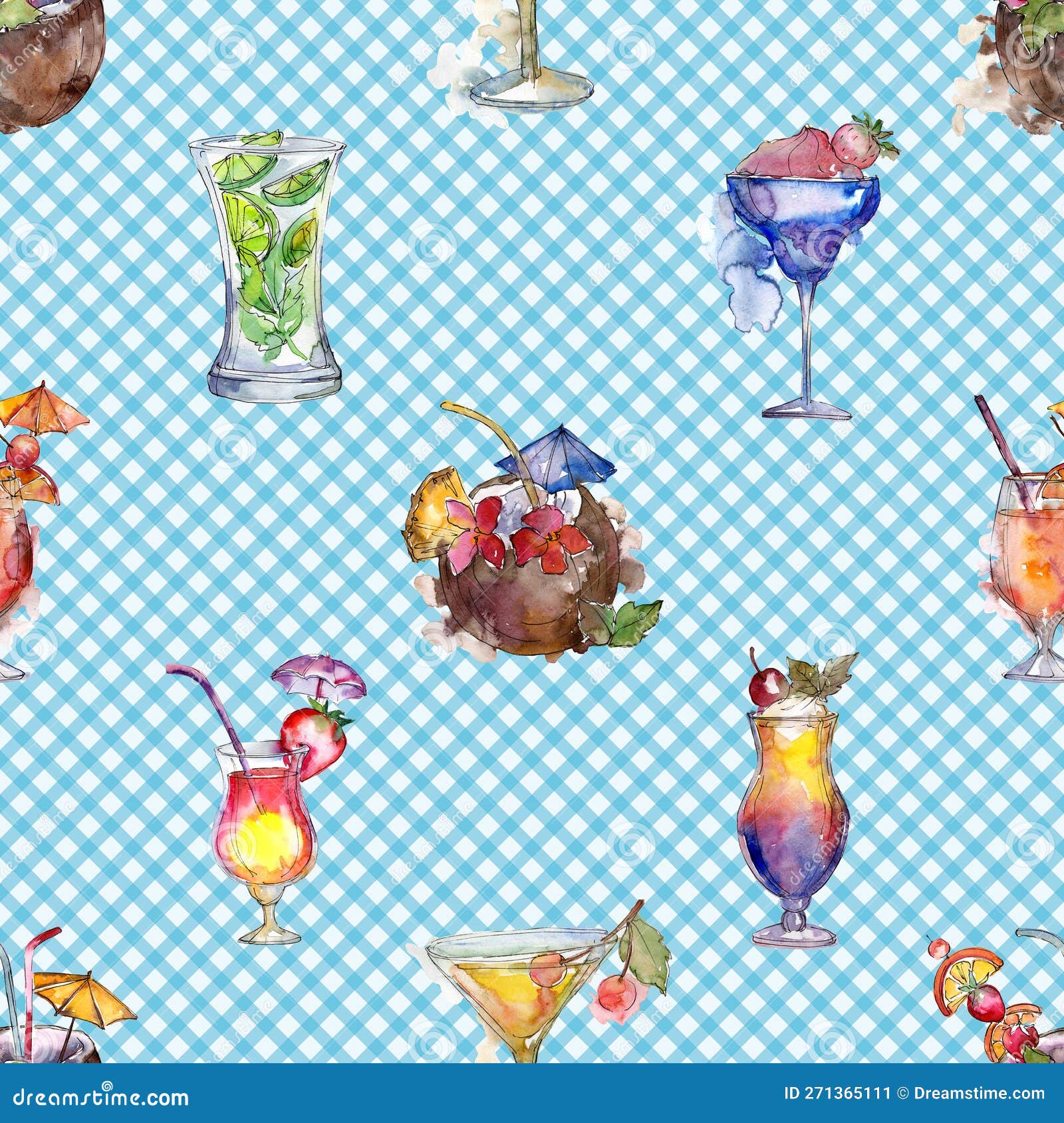 Seamless Repeating Pattern Cheers! a Festive Collection of Drinks and ...