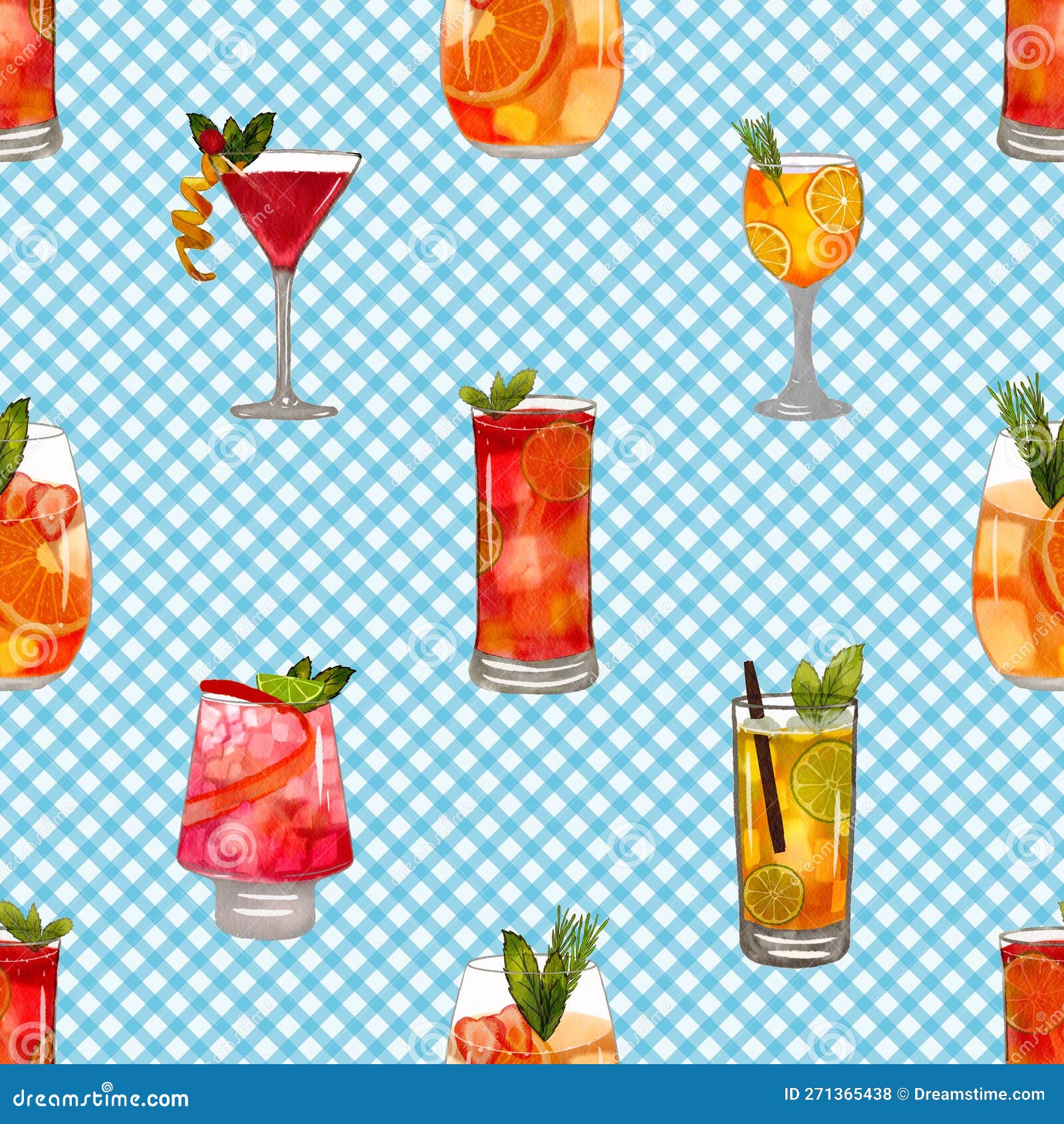 Seamless Repeating Pattern Cheers! a Festive Collection of Drinks and ...