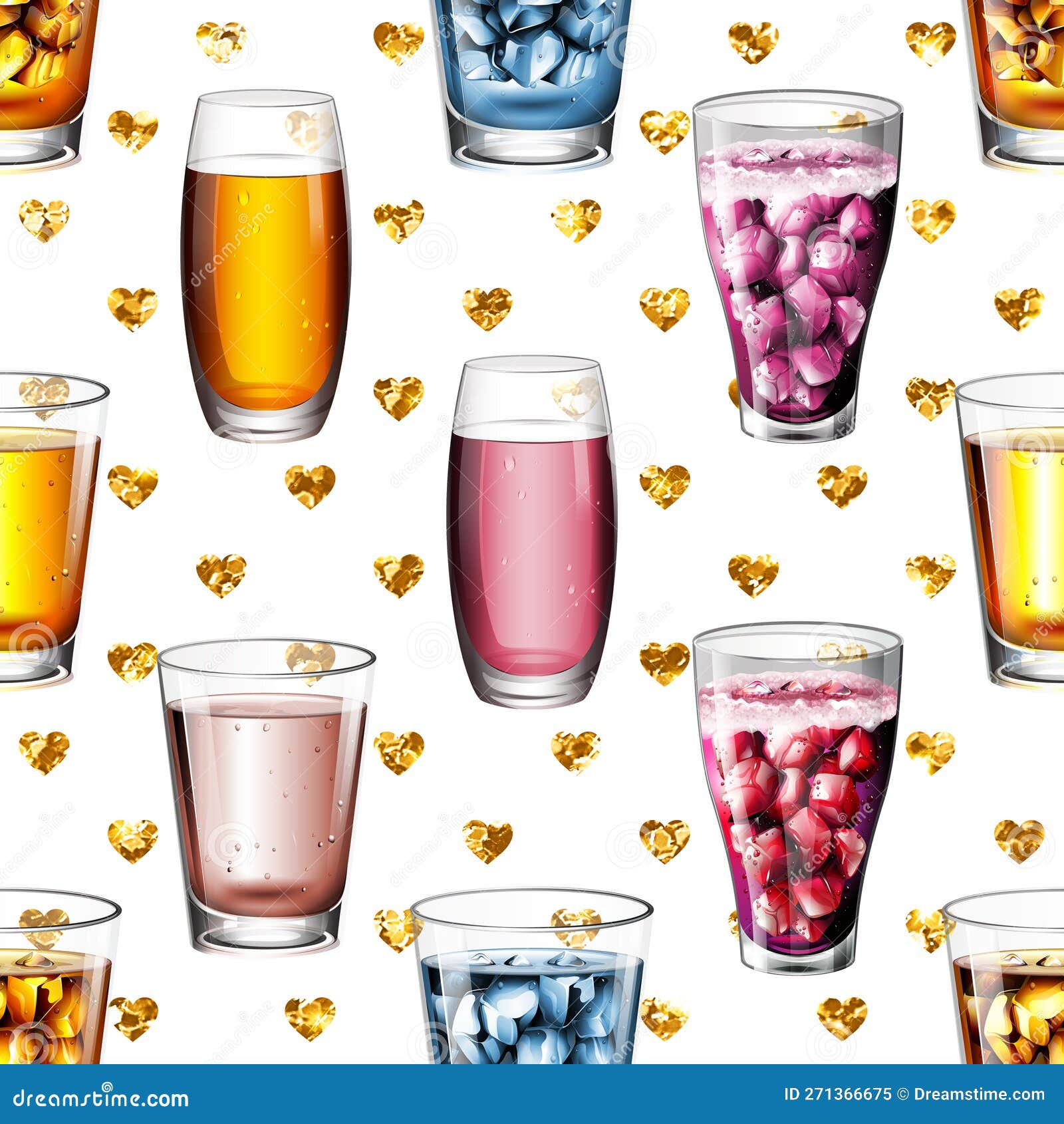 Seamless Repeating Pattern Cheers! a Festive Collection of Drinks and ...