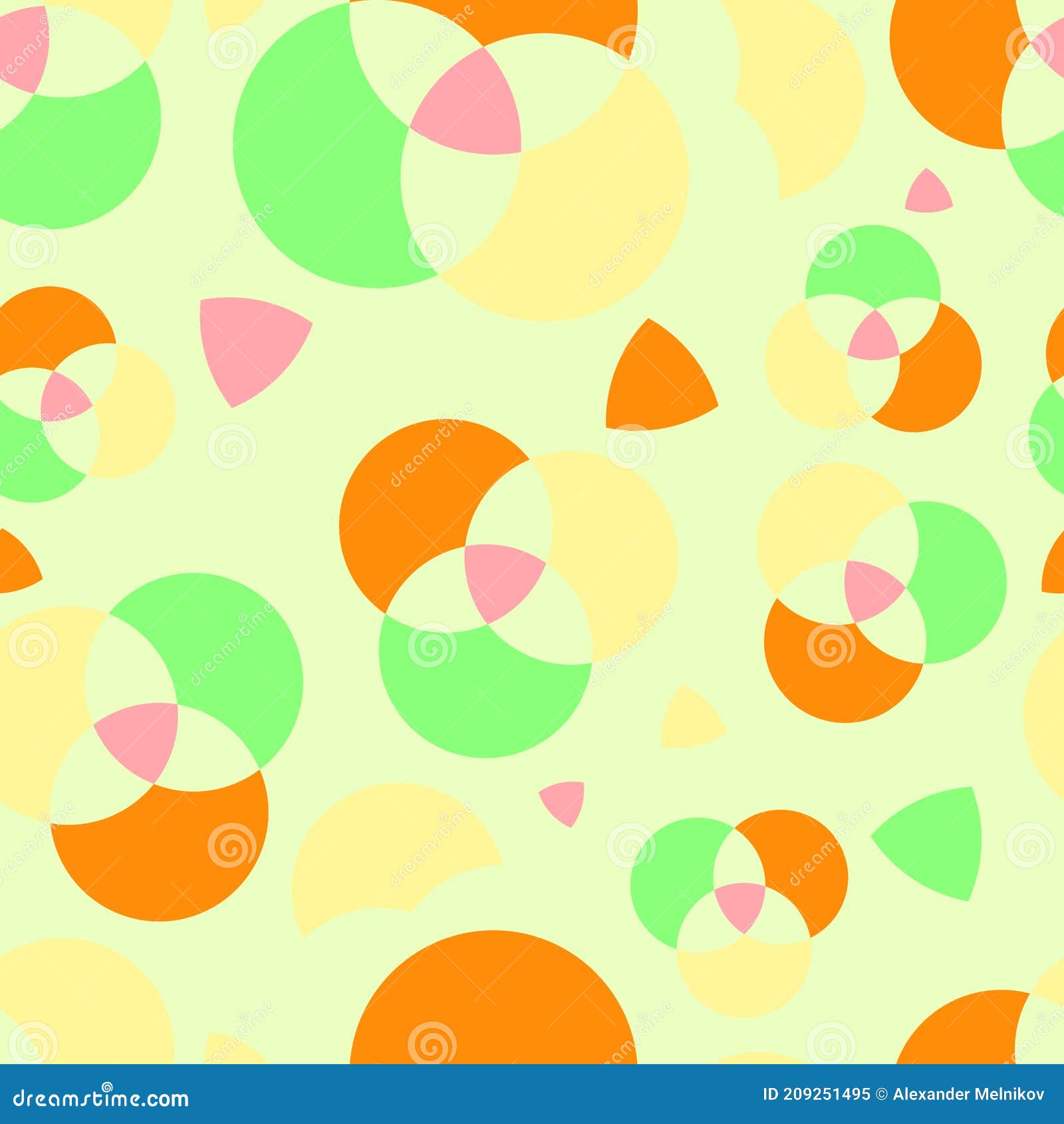 Seamless Repeating Pattern of Circles of Different Colors Stock Vector ...