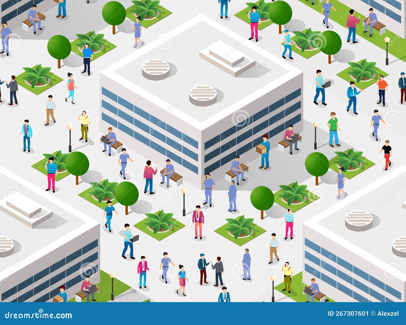 Isometric Architecture Bangkok City Outline. Isometric Infographic With ...