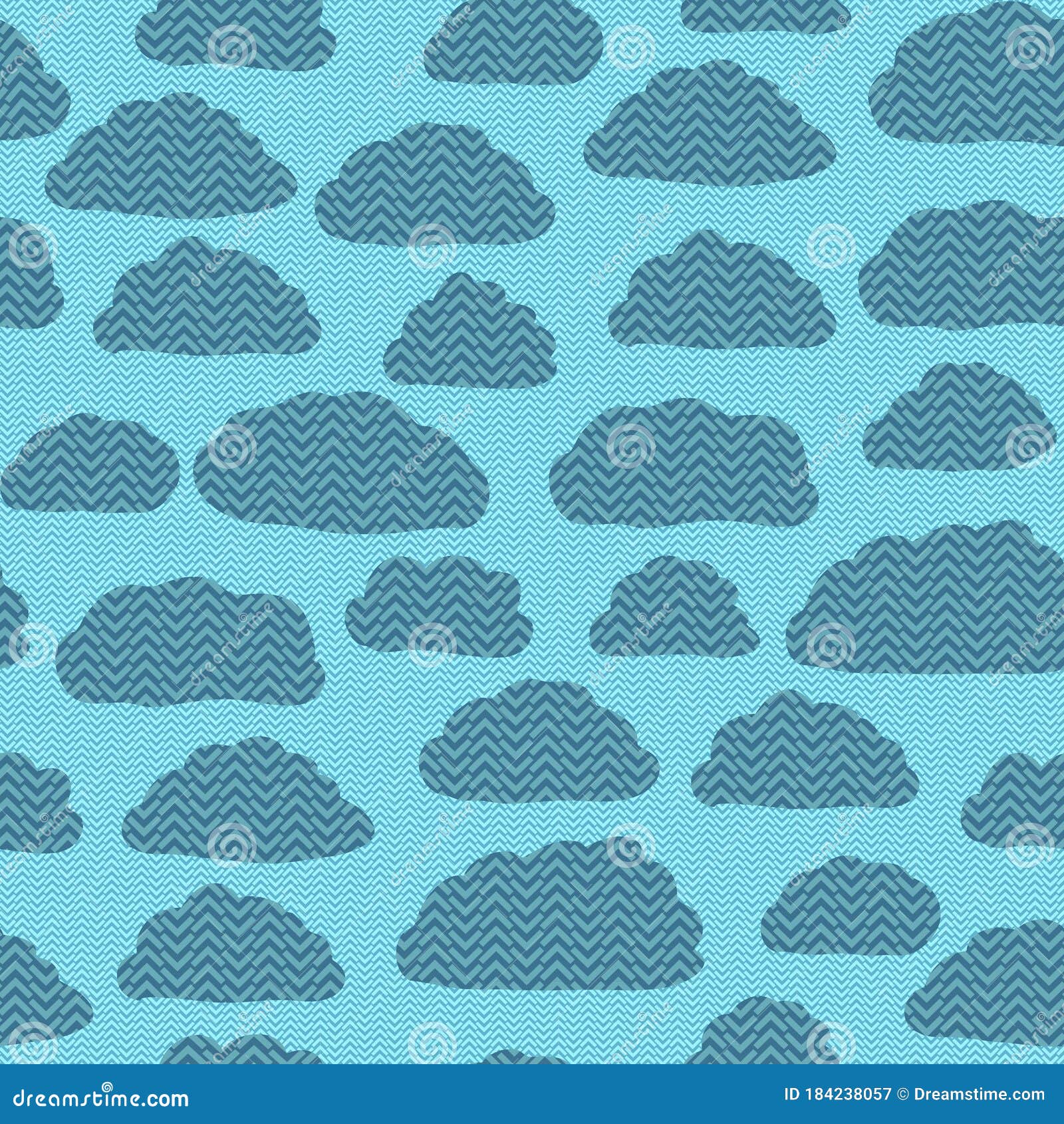 Seamless Repeating Pattern of Clouds Stock Illustration - Illustration ...