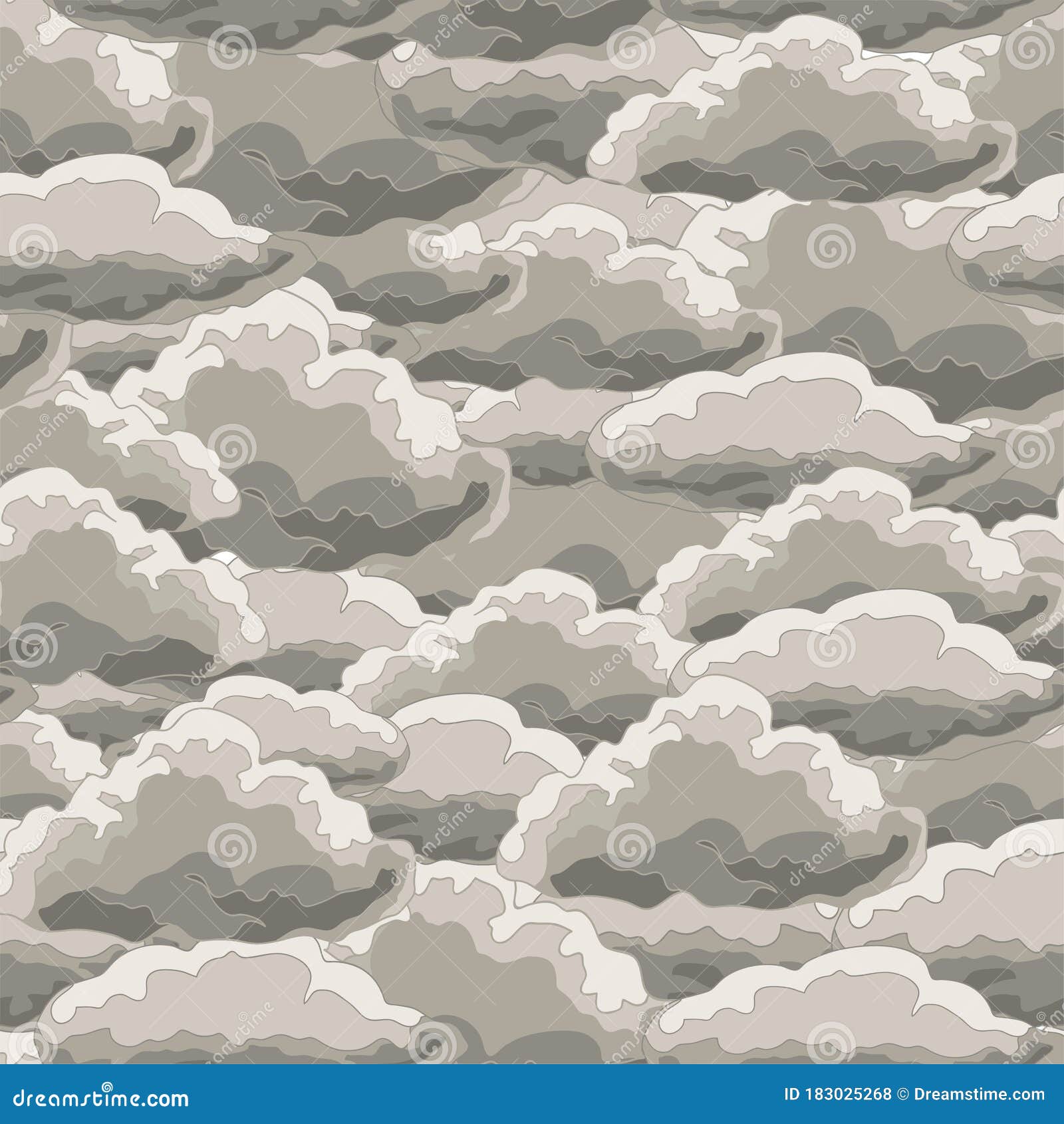 Seamless Repeating Pattern of Clouds Stock Illustration - Illustration ...