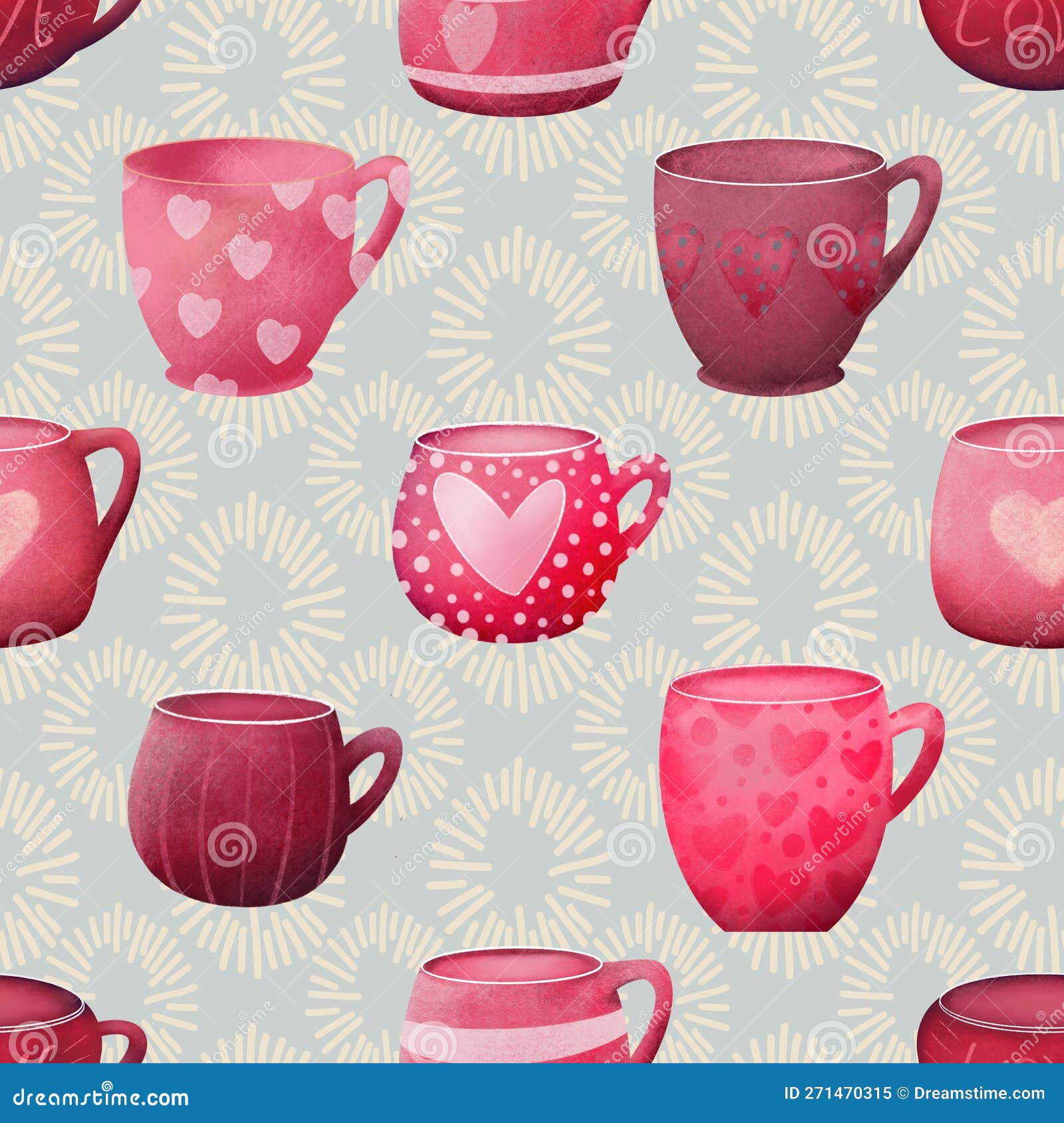 Seamless Repeating Pattern for Coffee Lovers Stock Illustration ...