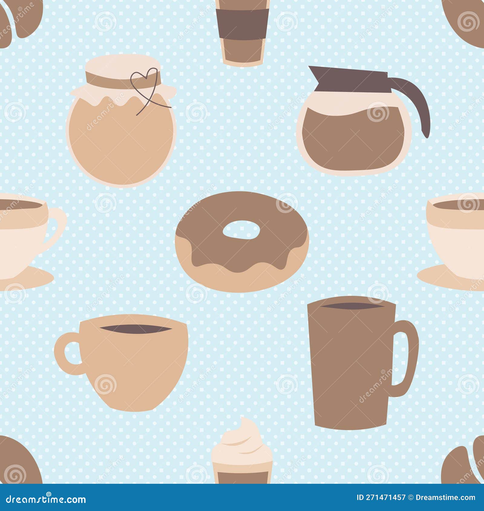 Seamless Repeating Pattern for Coffee Lovers Stock Illustration ...