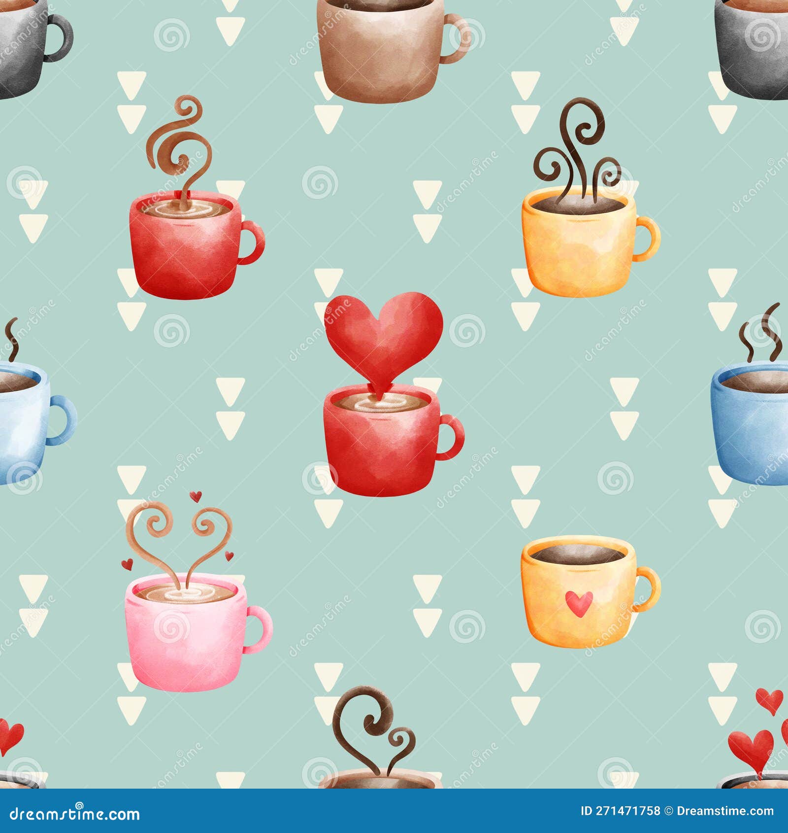 Seamless Repeating Pattern for Coffee Lovers Stock Illustration ...