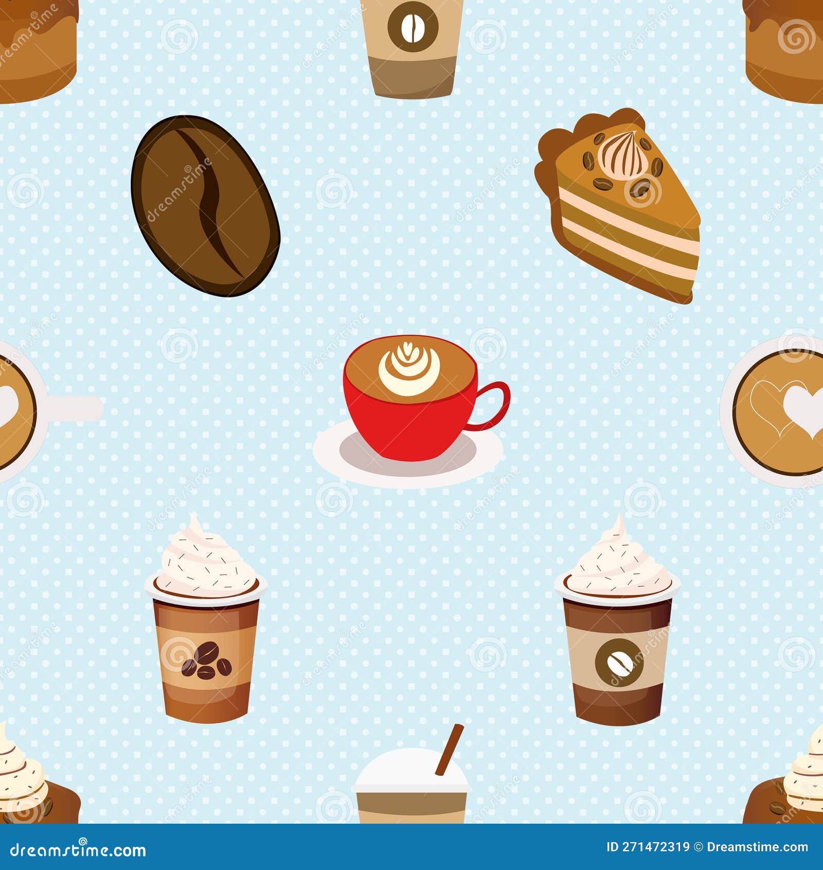 Seamless Repeating Pattern for Coffee Lovers Stock Illustration ...