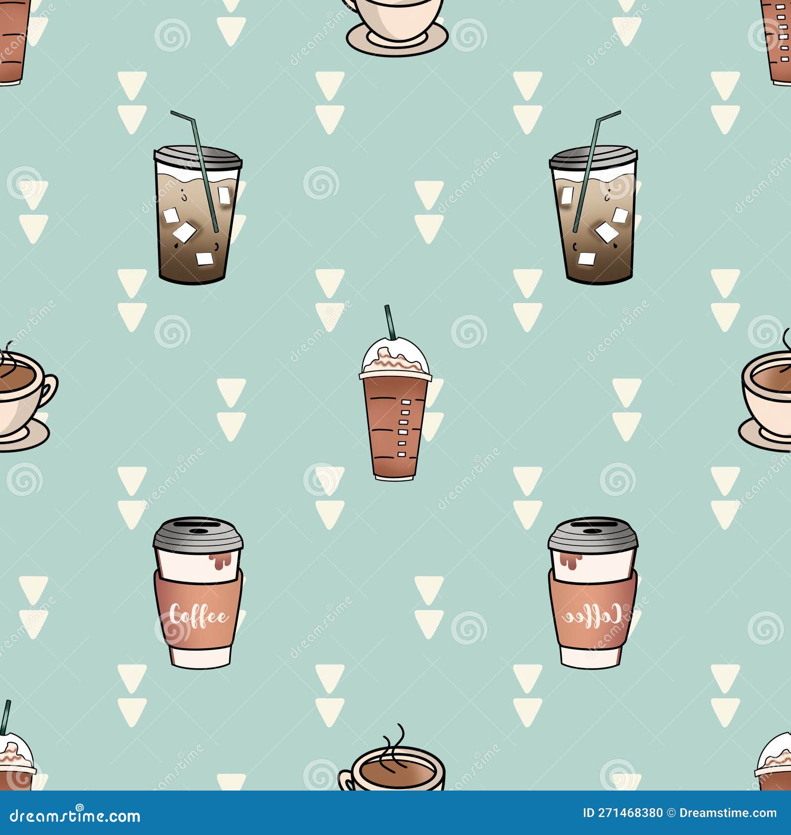 Seamless Repeating Pattern for Coffee Lovers Stock Illustration ...