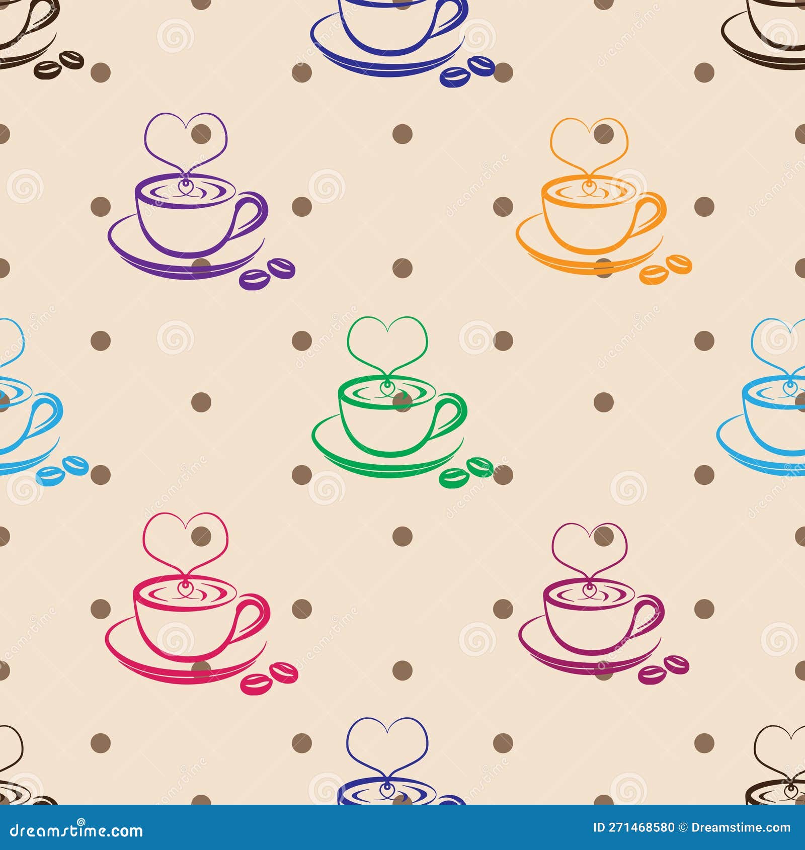 Seamless Repeating Pattern for Coffee Lovers Stock Illustration ...