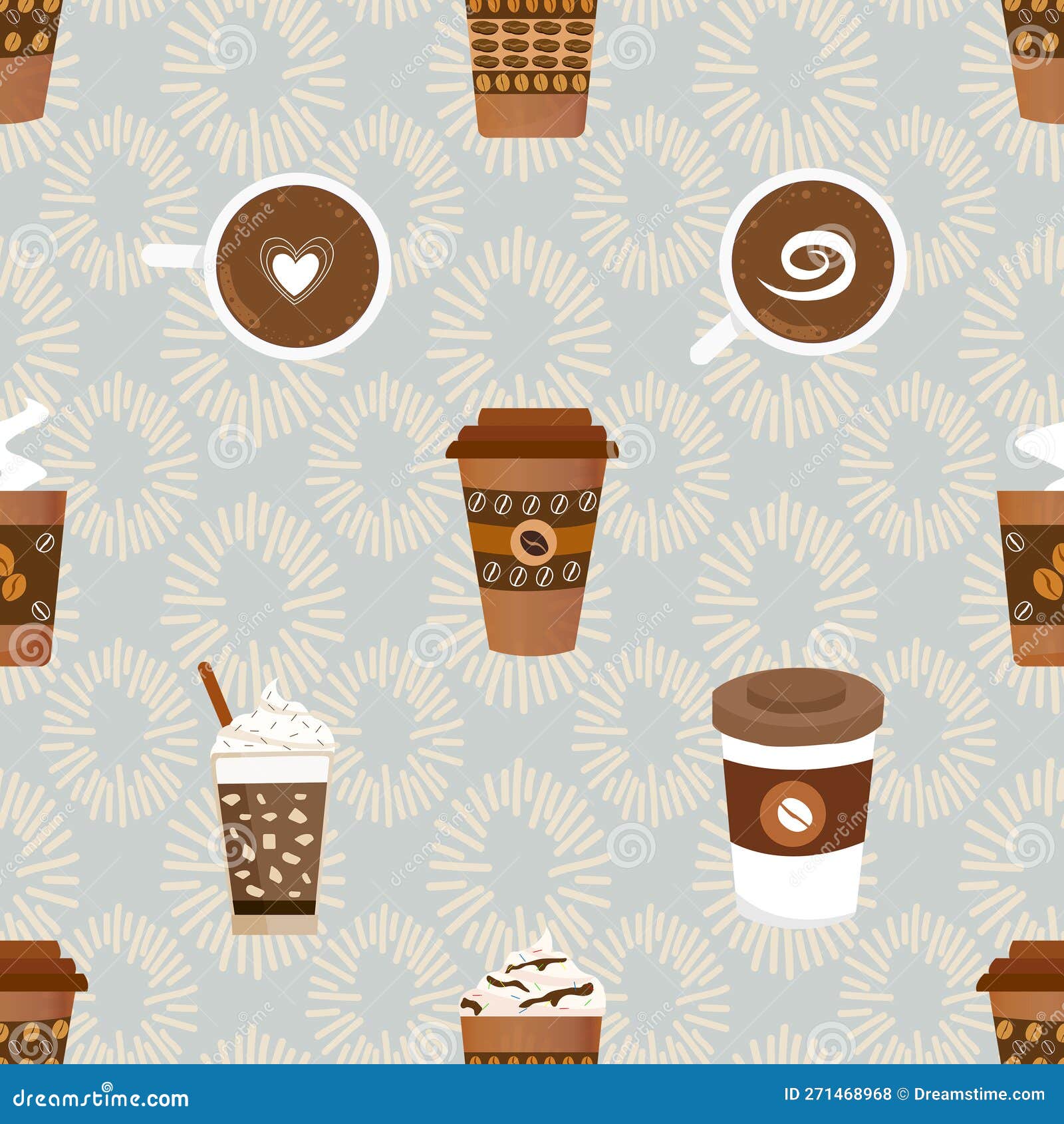 Seamless Repeating Pattern for Coffee Lovers Stock Illustration ...