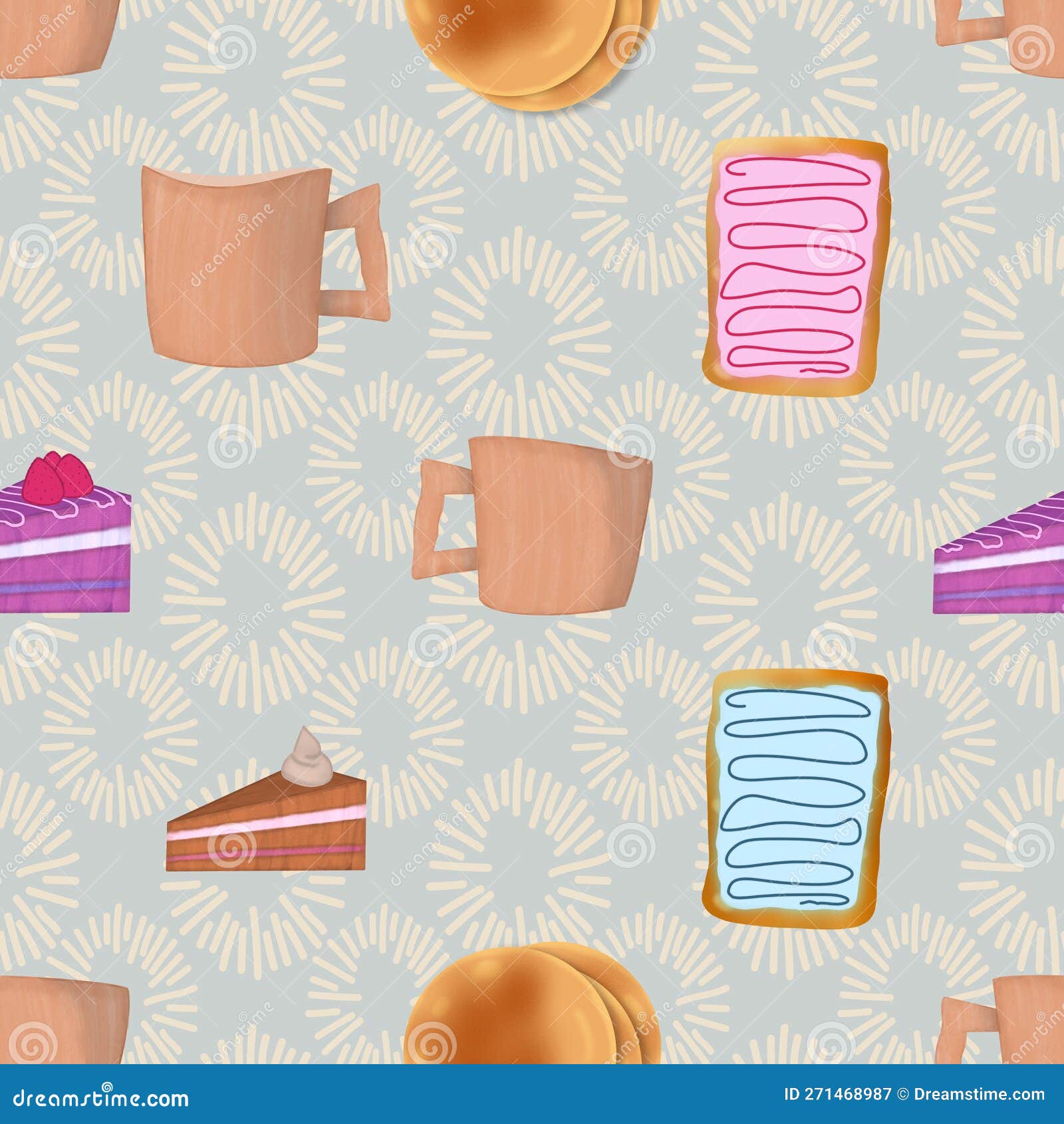 Seamless Repeating Pattern for Coffee Lovers Stock Illustration ...