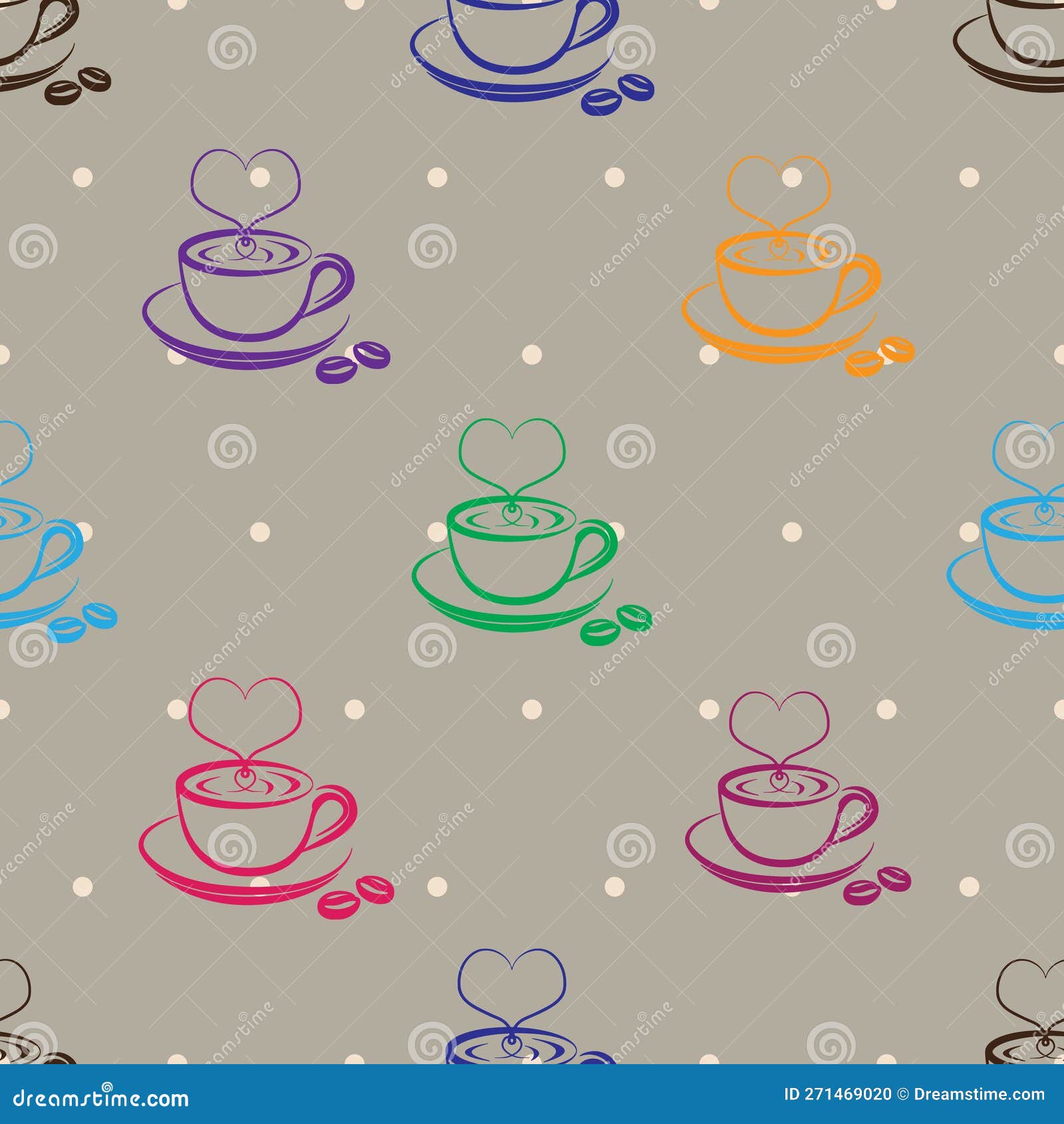 Seamless Repeating Pattern for Coffee Lovers Stock Illustration ...