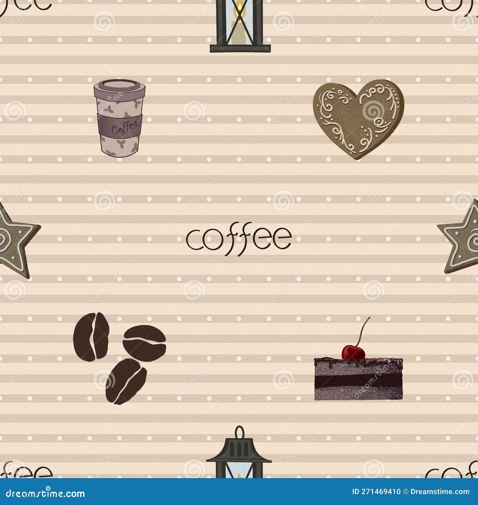Seamless Repeating Pattern for Coffee Lovers Stock Illustration ...