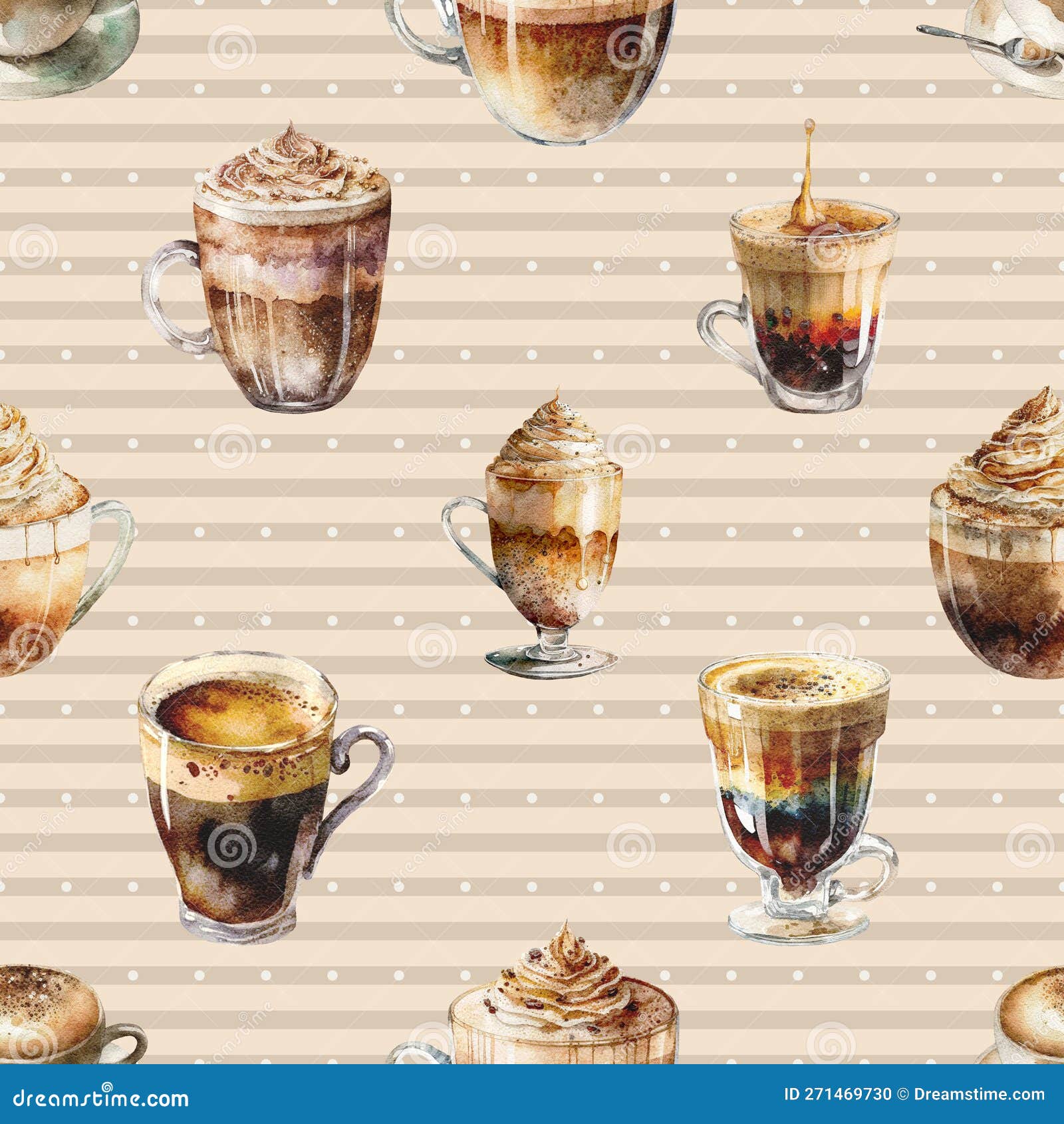 Seamless Repeating Pattern for Coffee Lovers Stock Photo - Image of ...