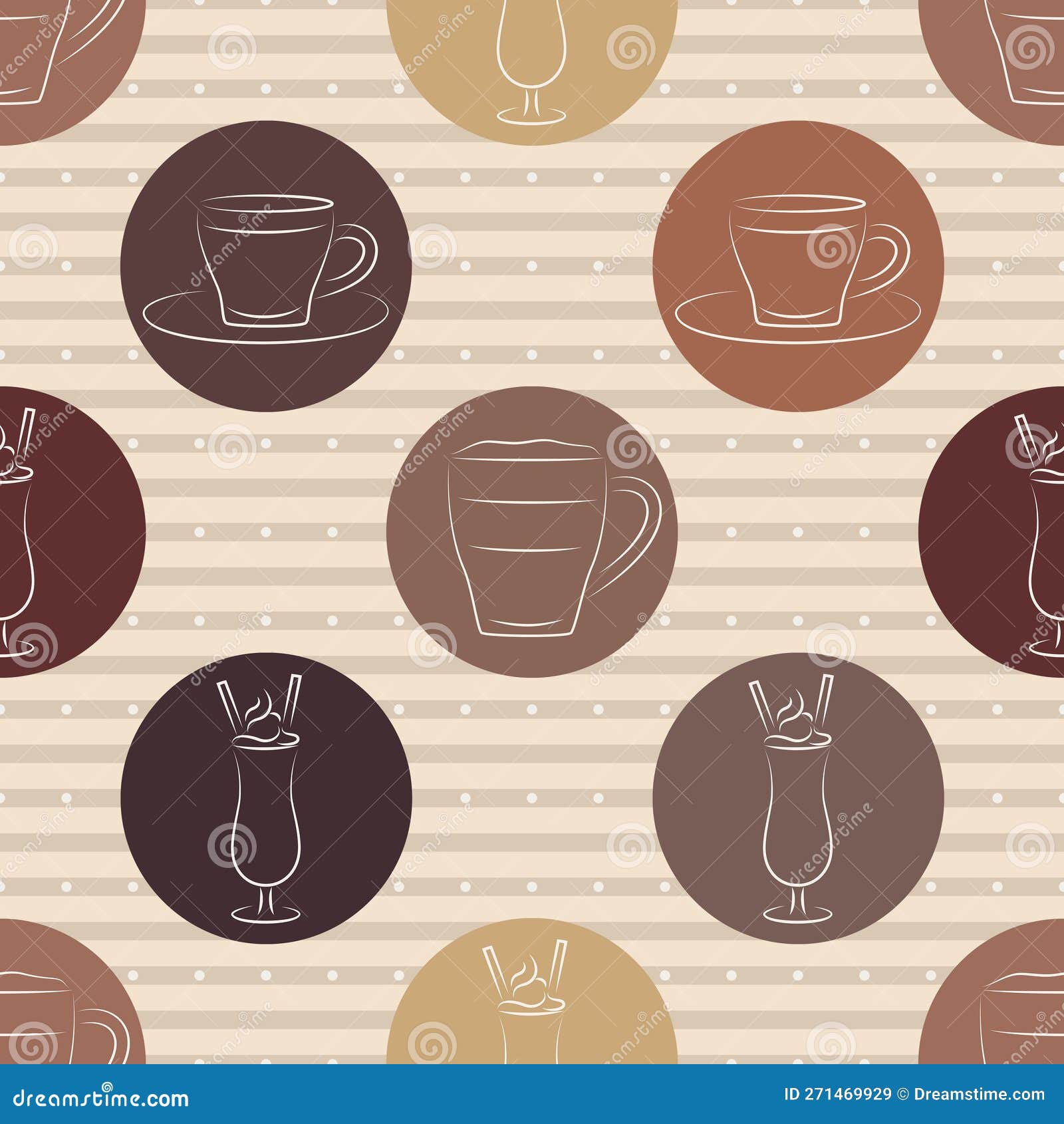 Seamless Repeating Pattern for Coffee Lovers Stock Illustration ...