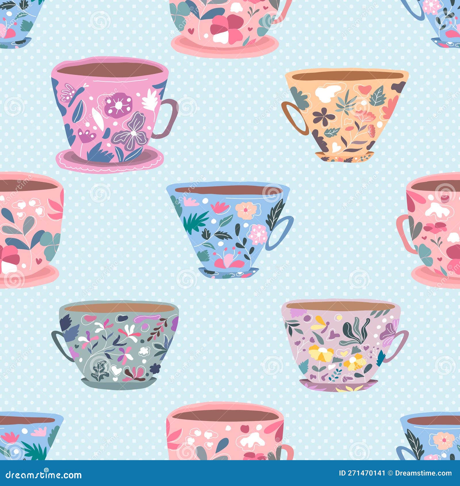 Seamless Repeating Pattern for Coffee Lovers Stock Illustration ...