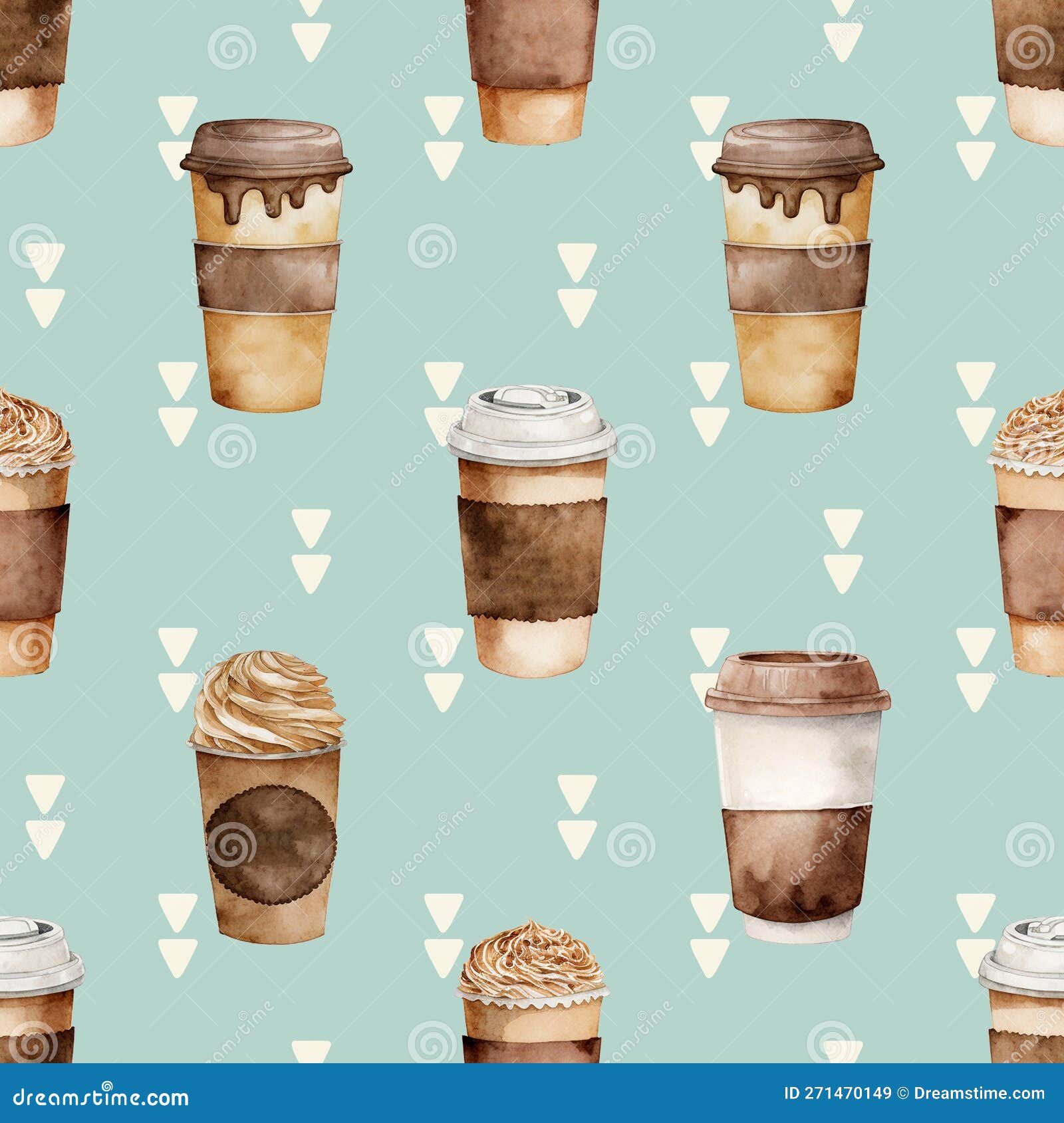 Seamless Repeating Pattern for Coffee Lovers Stock Illustration ...