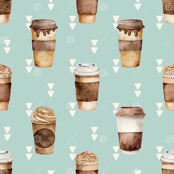 Seamless Repeating Pattern for Coffee Lovers Stock Illustration ...